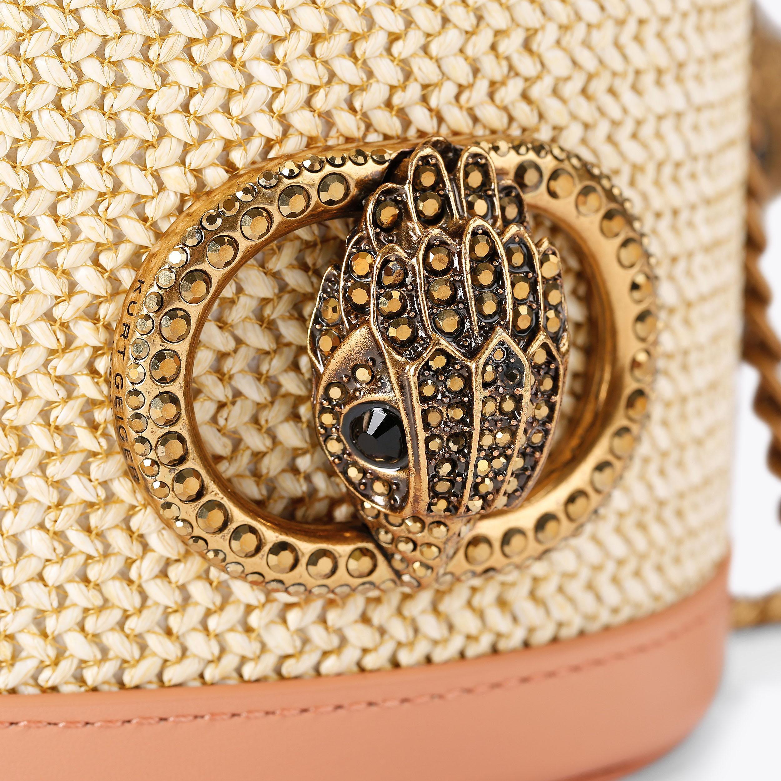 SM CHELSEA ROUND BUCKET Woven Bucket Bag by KURT GEIGER LONDON