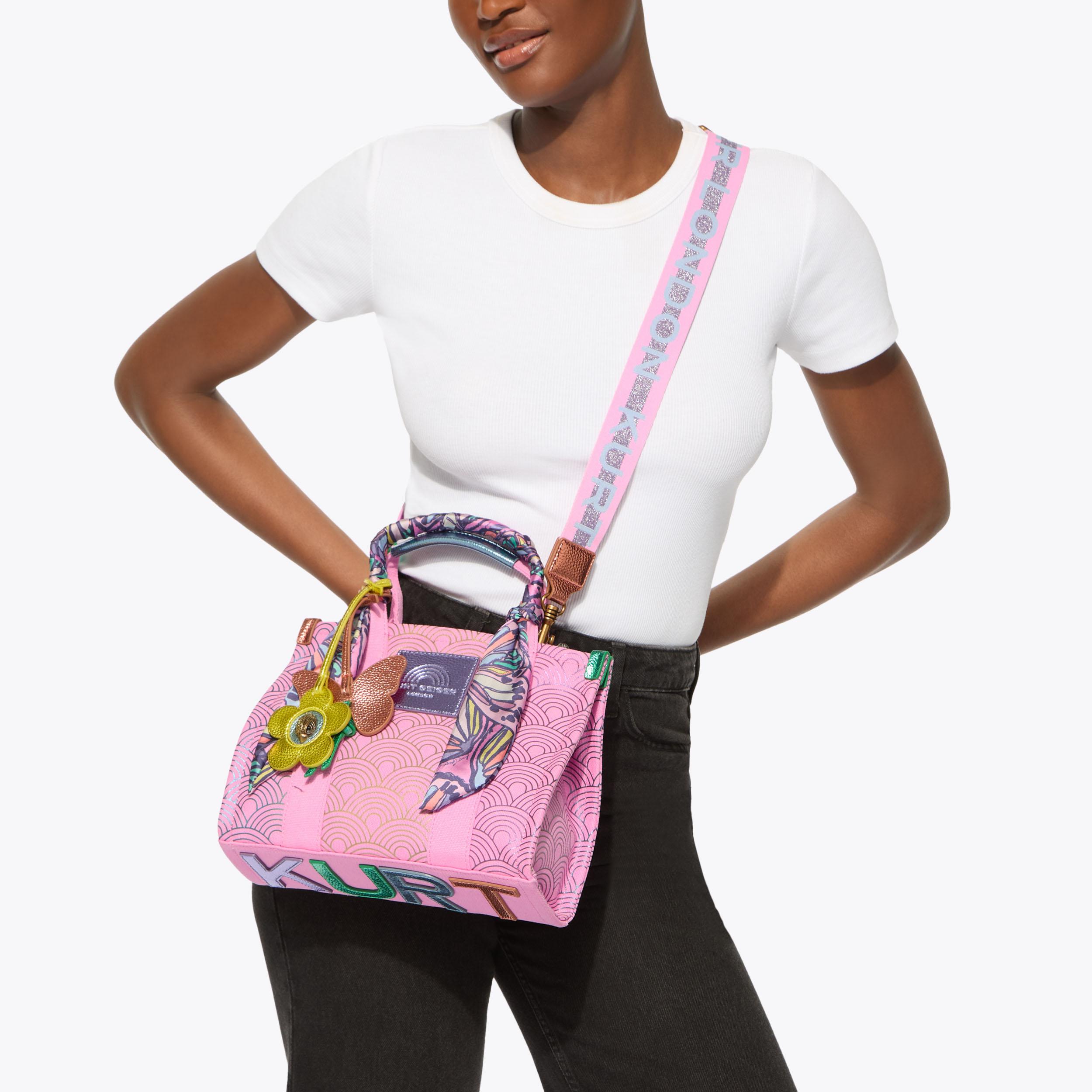 SMALL SOUTHBANK TOTE Pink Canvas Tote Bag by Kurt Geiger London