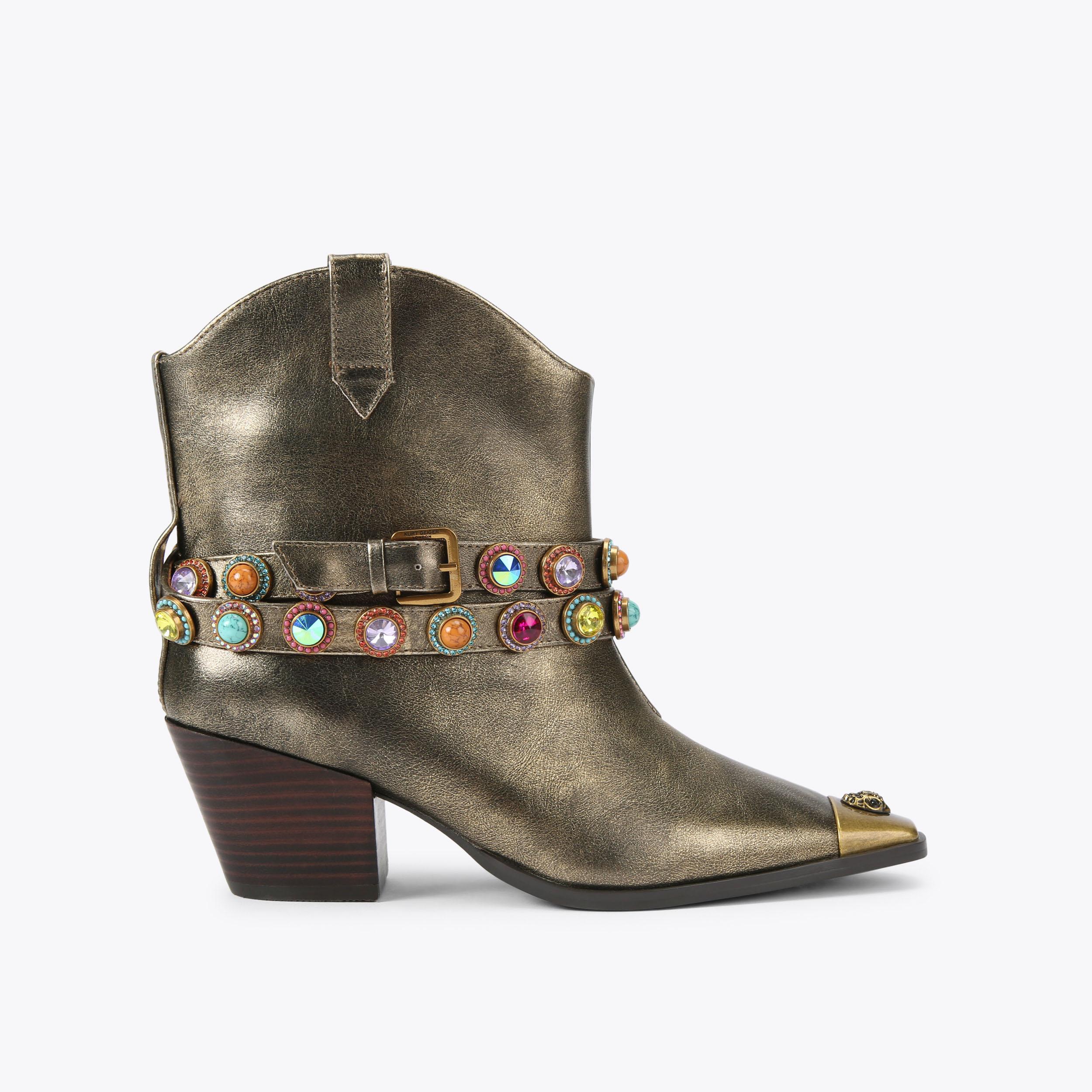 REGENT BOOTIE Bronze Leather Ankle Boot by KURT GEIGER LONDON