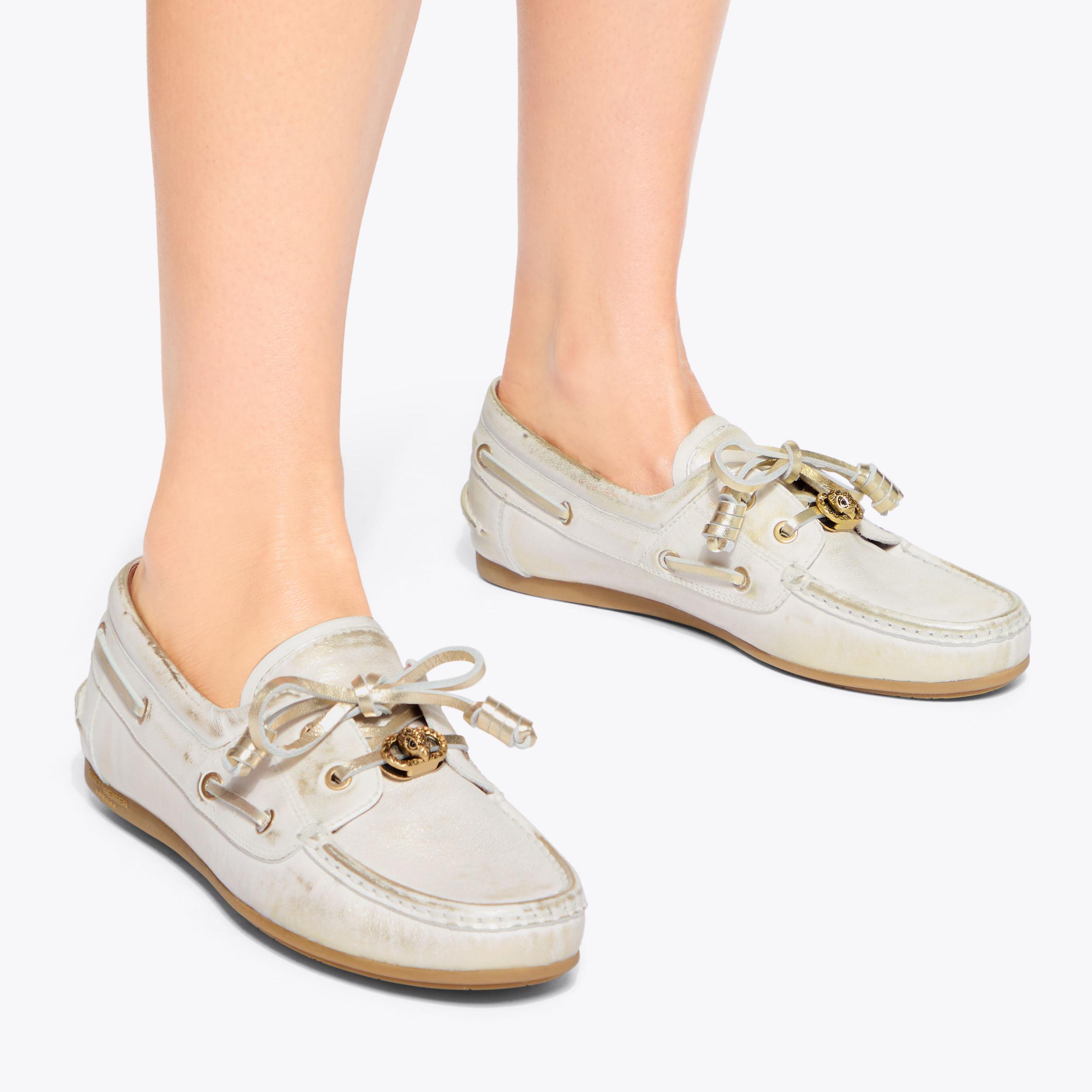 CHELSEA TIE MOCCASIN Metallic Gold Loafer Shoe by KURT GEIGER LONDON