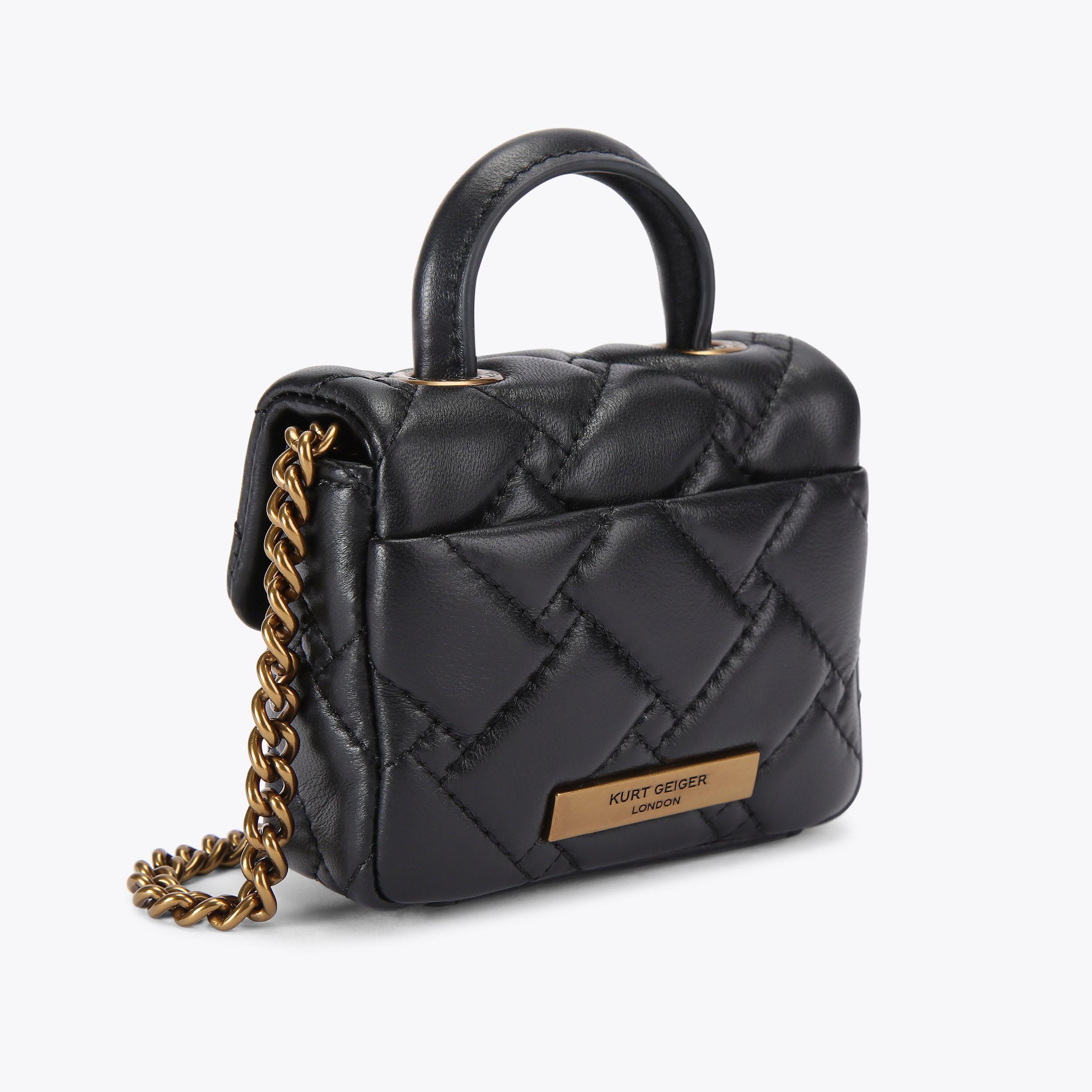 HANDLE MICRO KENSINGTON Black Leather Micro Cross Body Bag by KURT ...