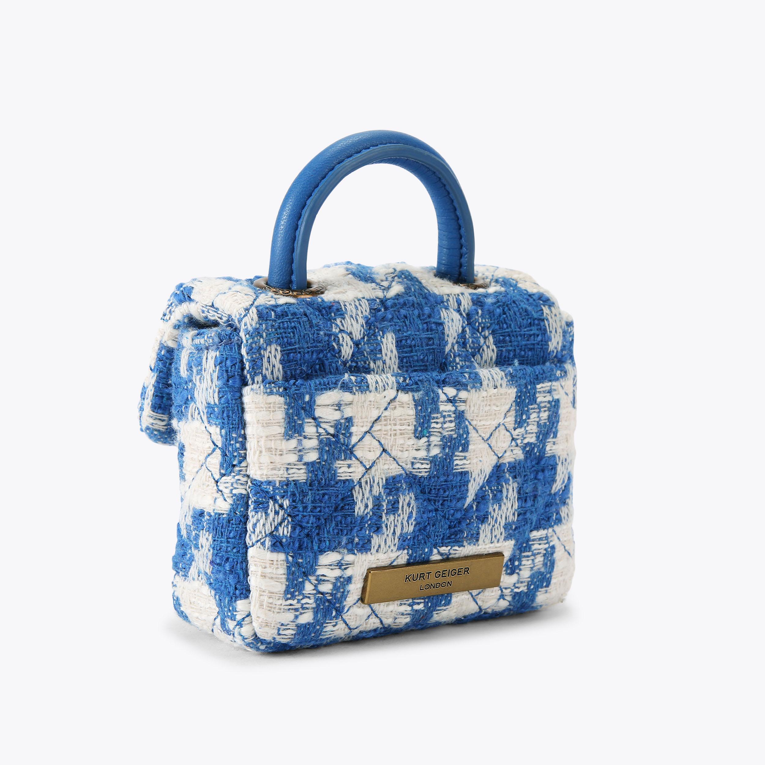HANDLE MICRO KENSINGTON Blue Strawberry Tweed Micro Bag by KURT GEIGER ...
