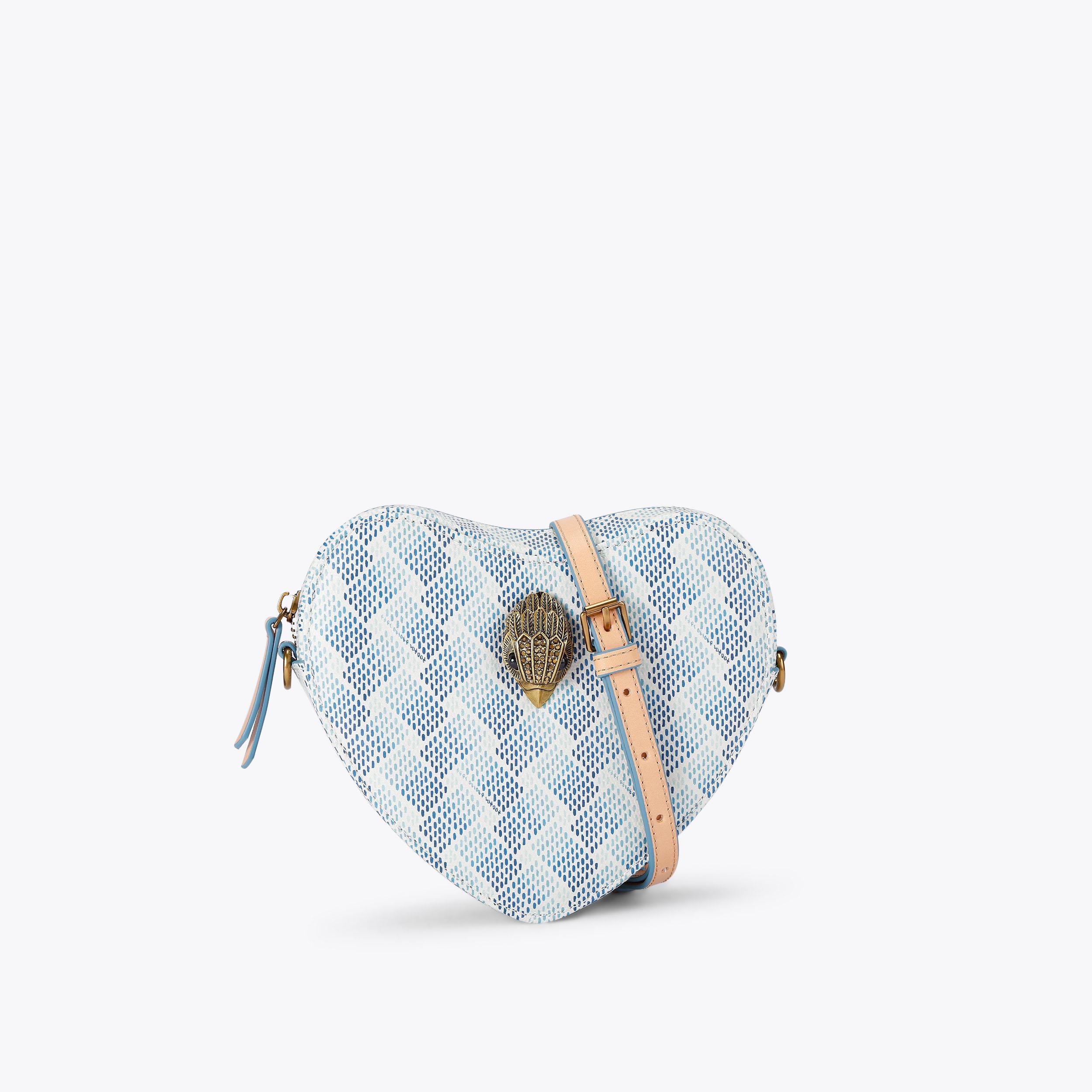 CAMDEN HEART XBODY Canvas Blue Heart Cross Body Bag by KURT GEIGER LONDON