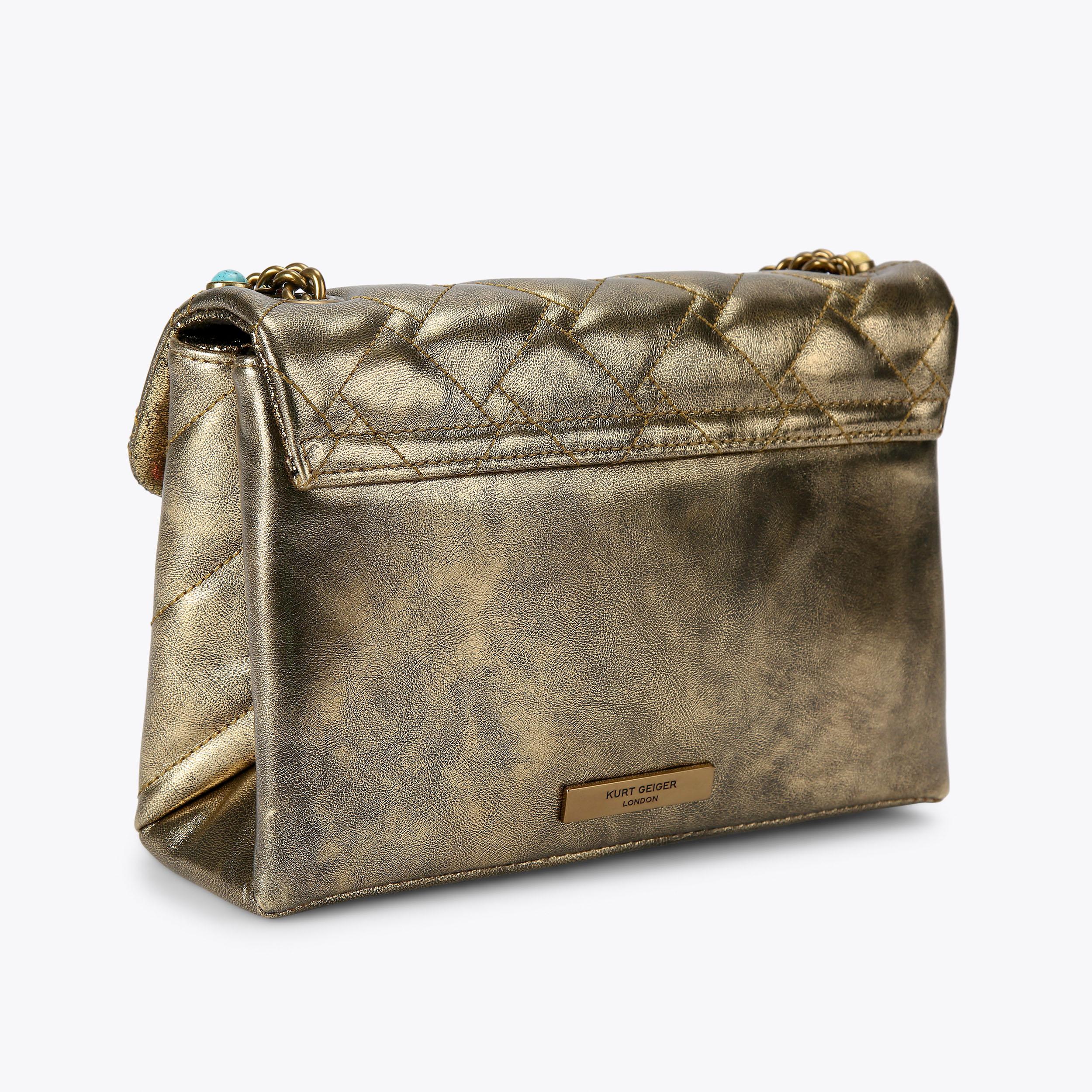 MD KENSINGTON JEWEL Bronze Gold Stones Shoulder Bag by KURT GEIGER LONDON