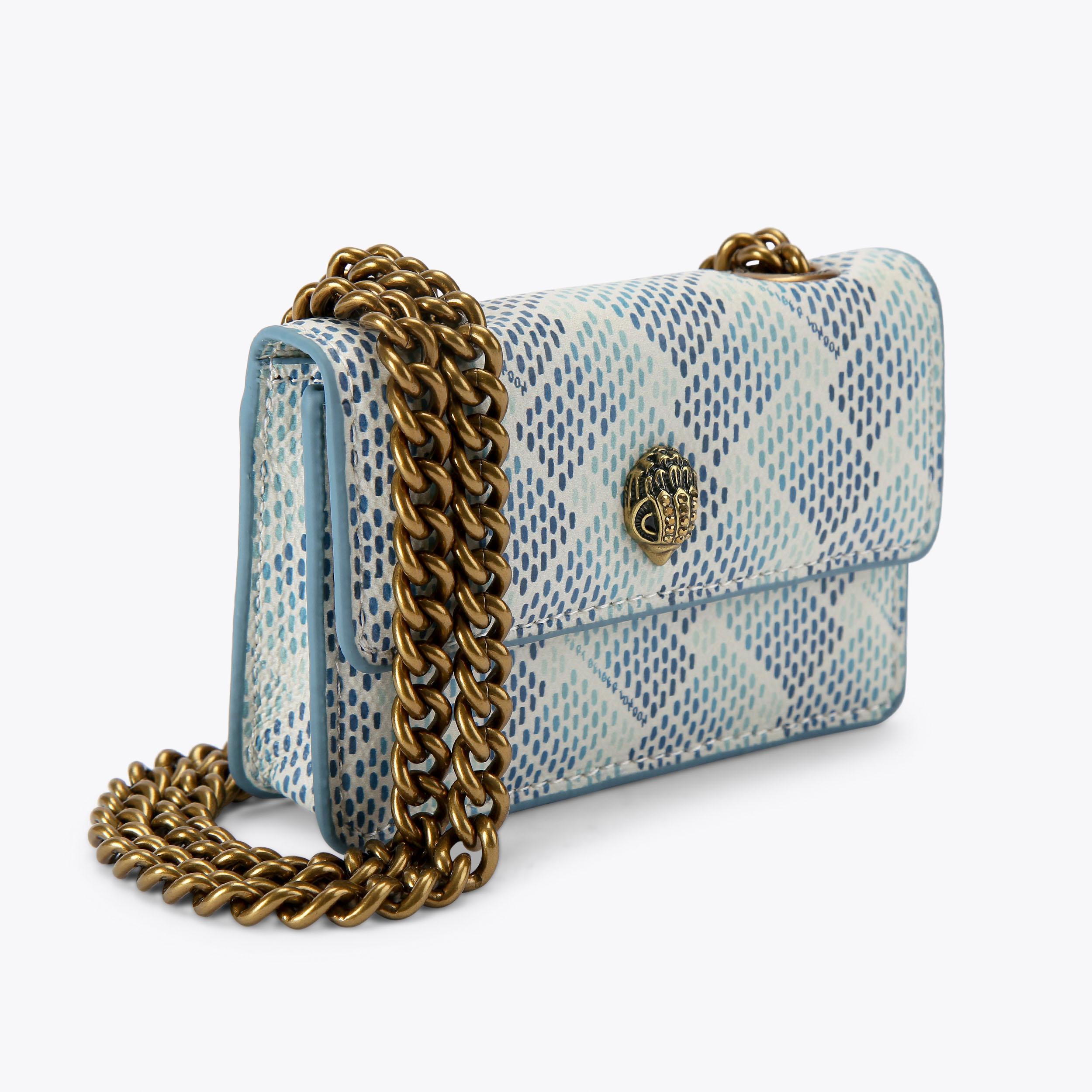MICRO CAMDEN Blue Canvas Mini Bag by KURT GEIGER LONDON