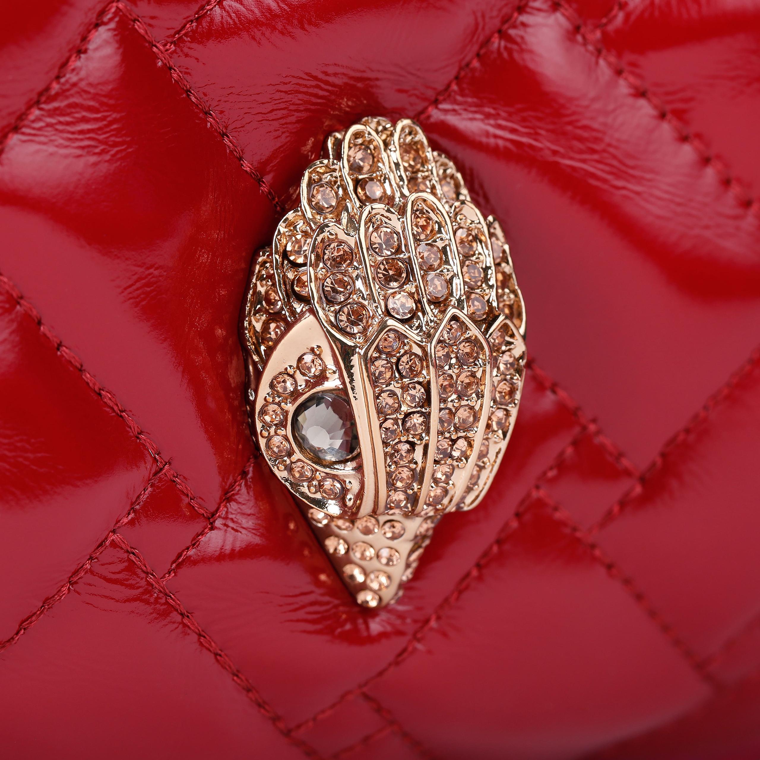 SM KENSINGTON STRING TOTE Red Leather String Tote Bag by KURT GEIGER LONDON