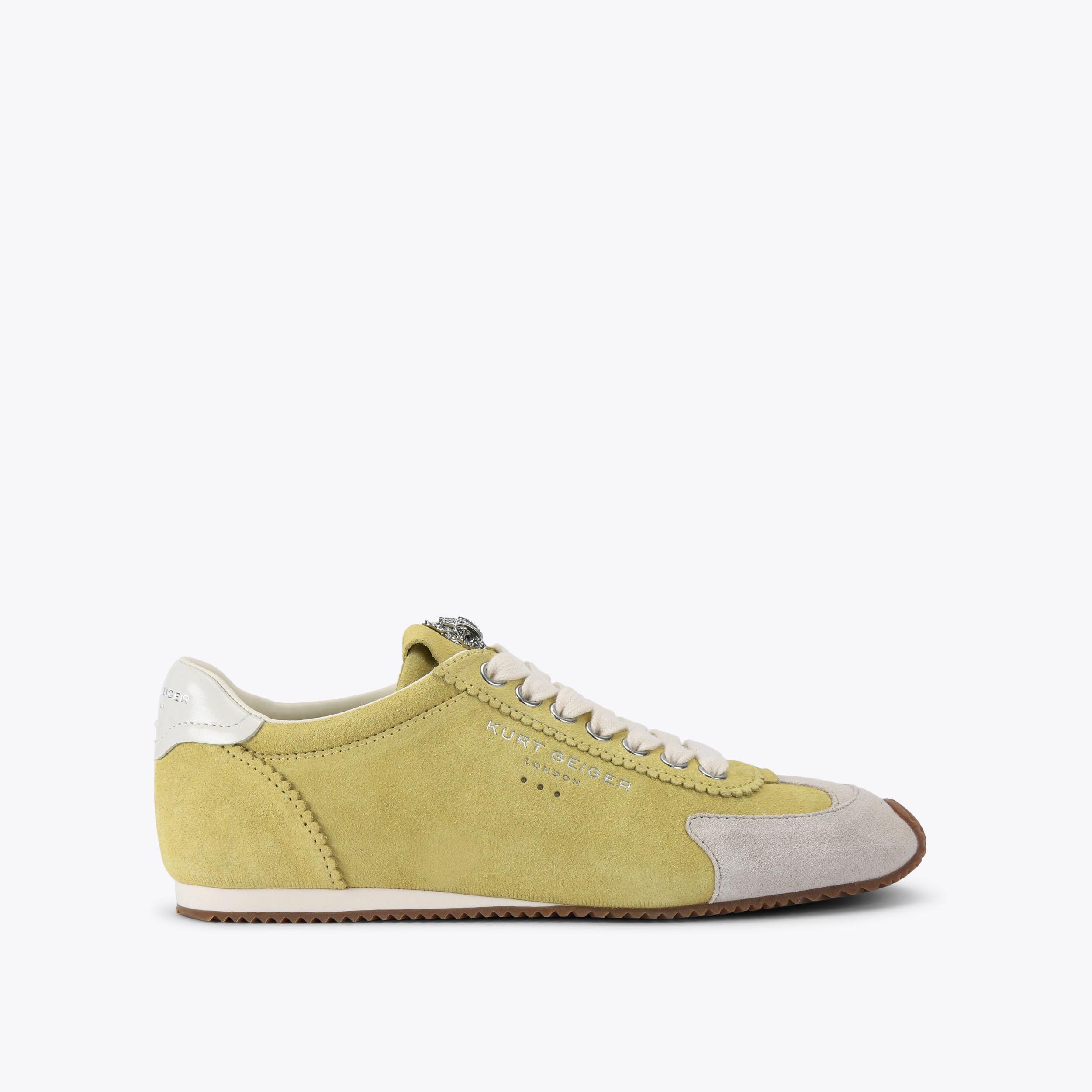 ISLINGTON SNEAKER Yellow Suede Trainers by KURT GEIGER LONDON