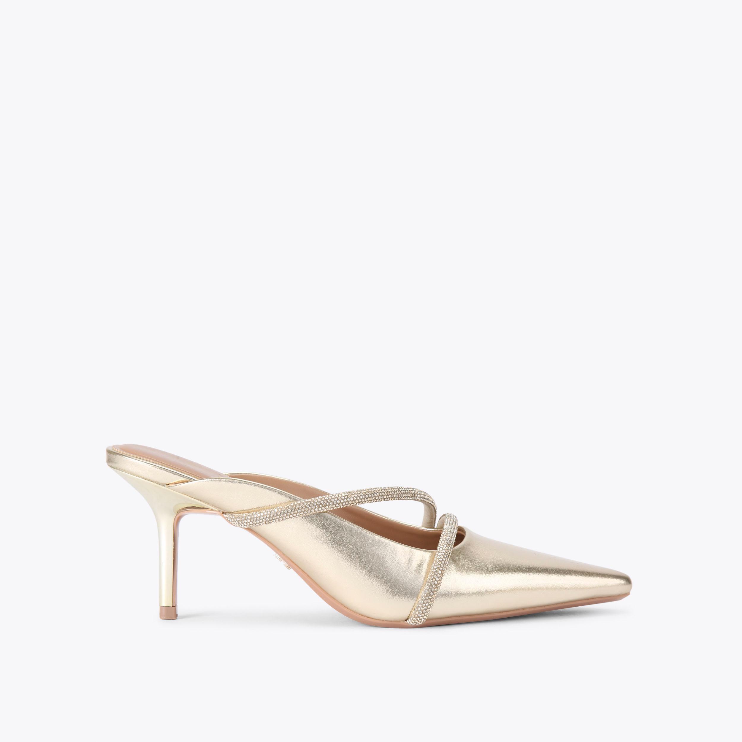 PAPARAZZI MULE COURT Metallic Gold Mule Heel by CARVELA