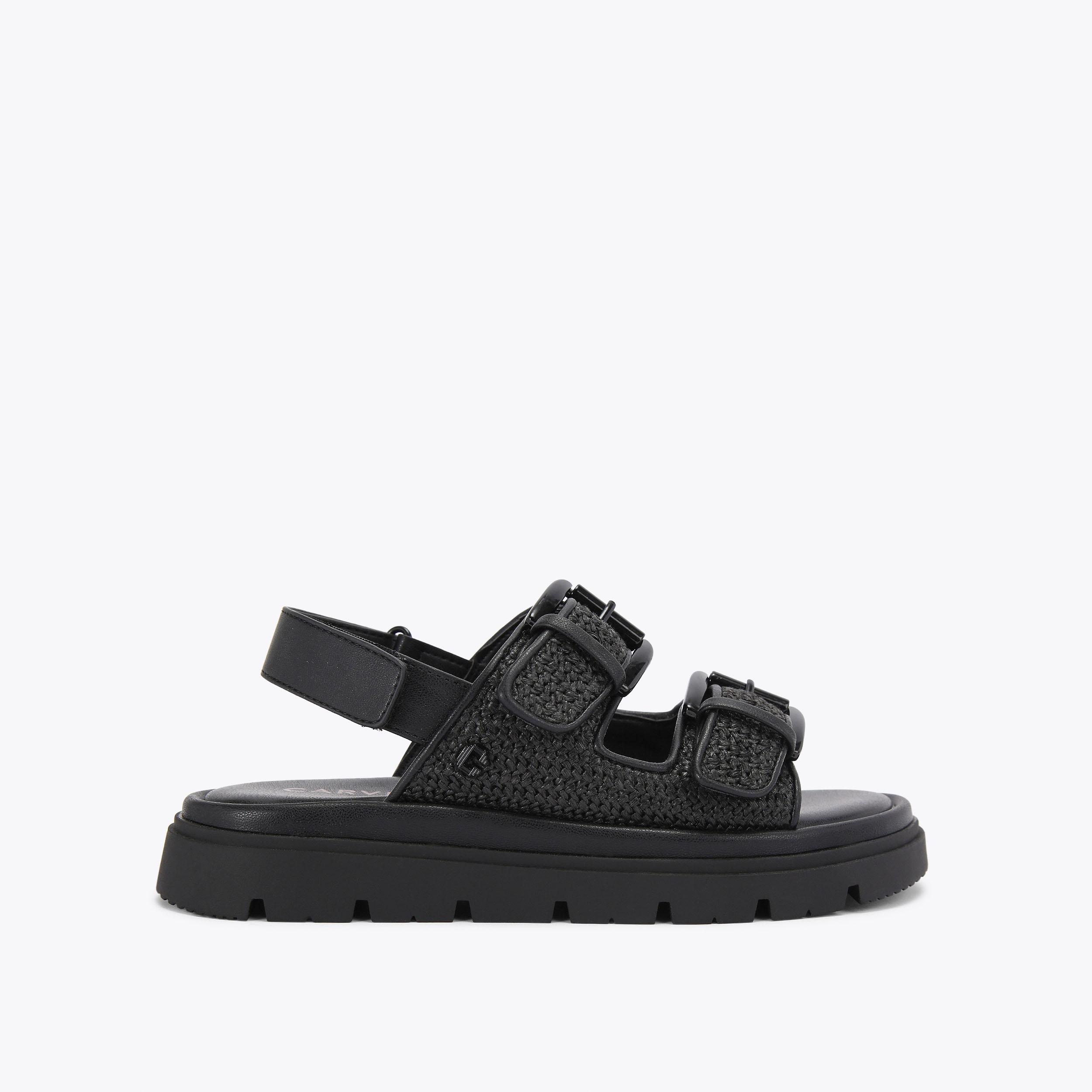 PAVILION SLINGBACK Black Raffia Sandal by CARVELA COMFORT