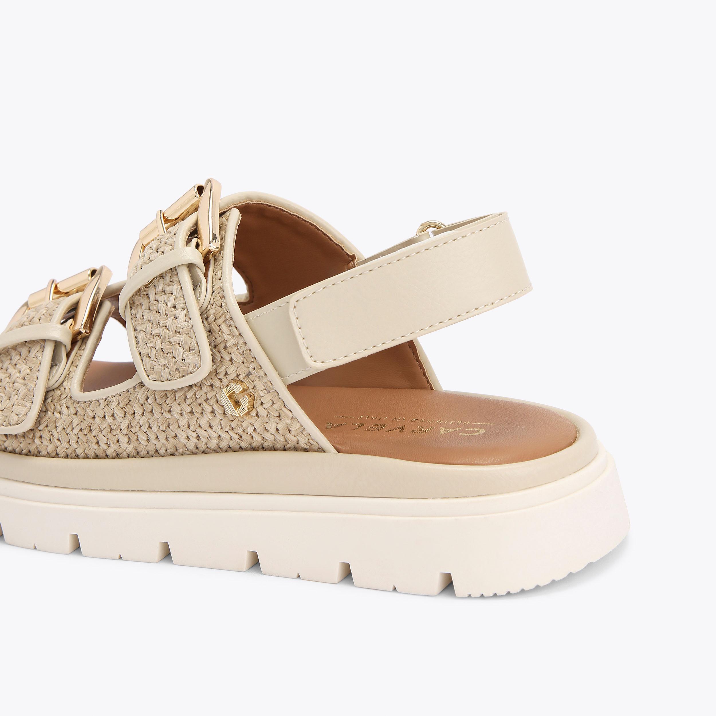 PAVILION SLINGBACK Beige Raffia Slingback Sandal by CARVELA COMFORT