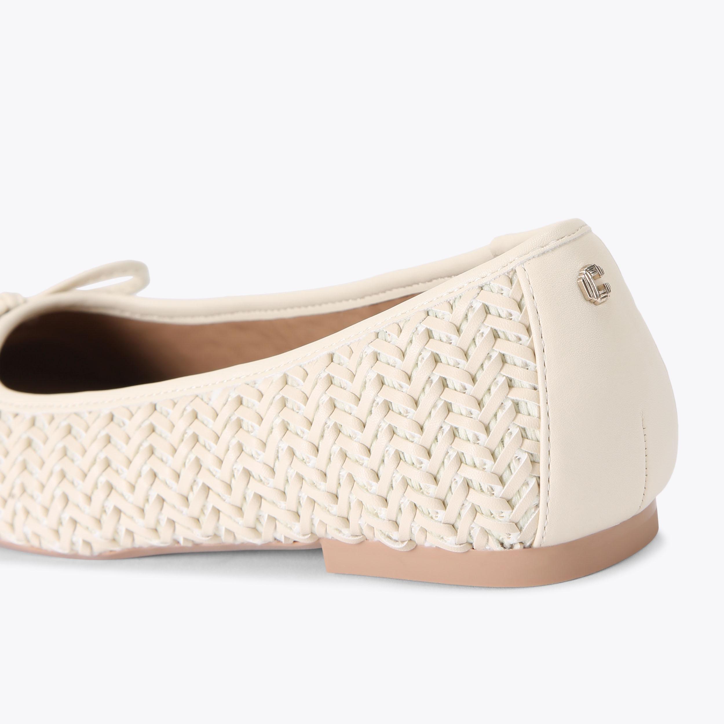 SARDINIA BALLET Bone Woven Ballet Flats by CARVELA