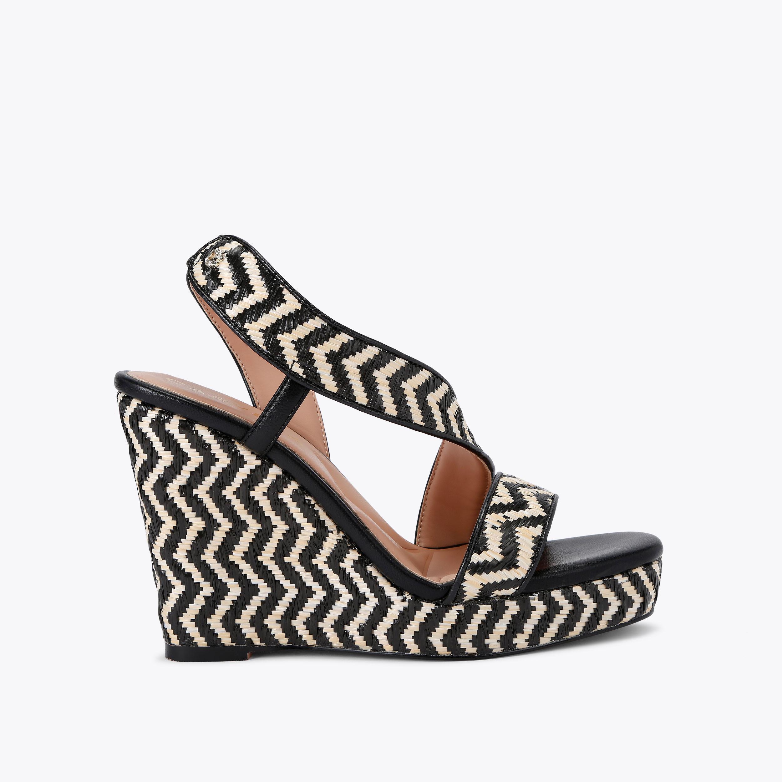 GALA CAPRI WEDGE 110 Raffia Chevron Wedge Heel by CARVELA