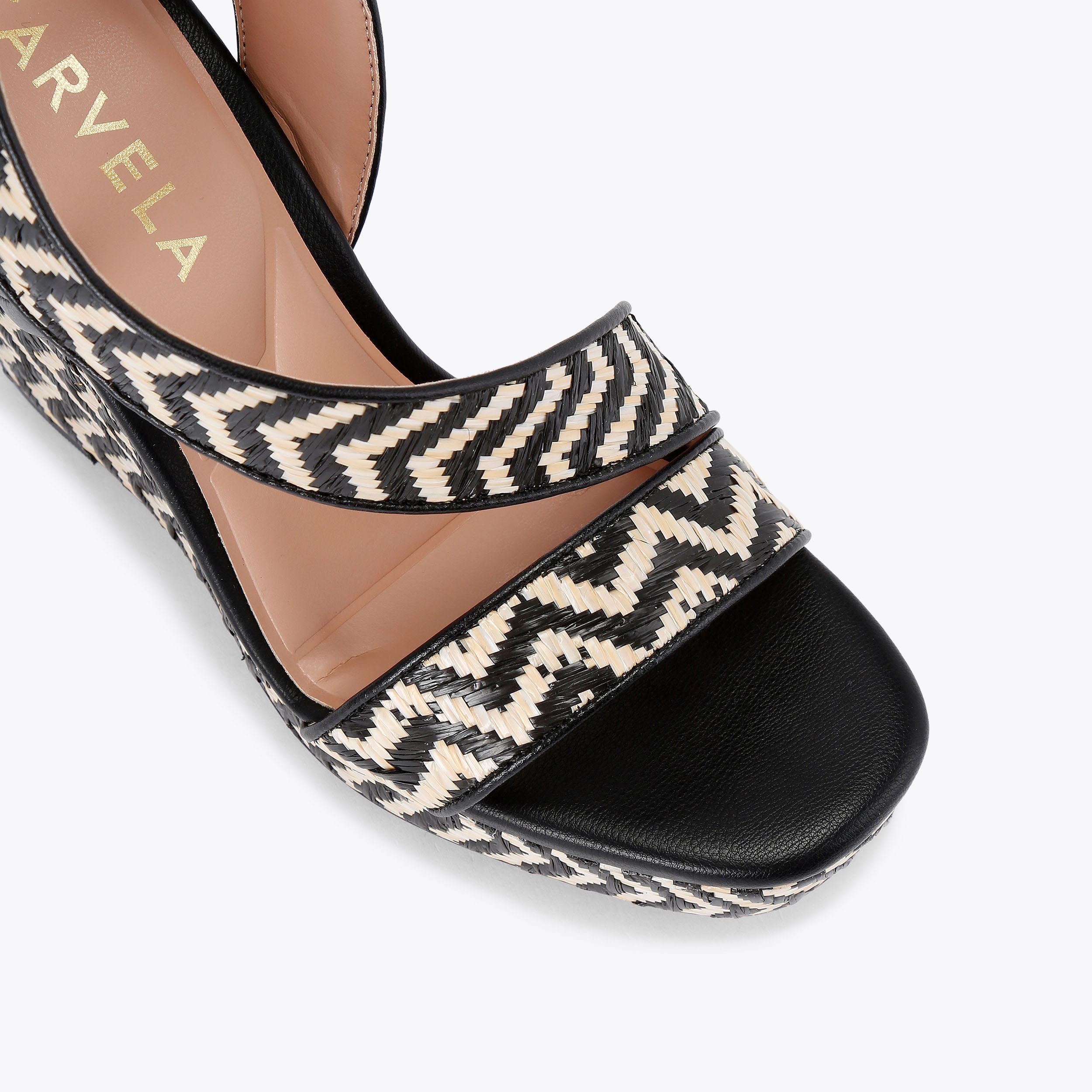 GALA CAPRI WEDGE 110 Raffia Chevron Wedge Heel by CARVELA