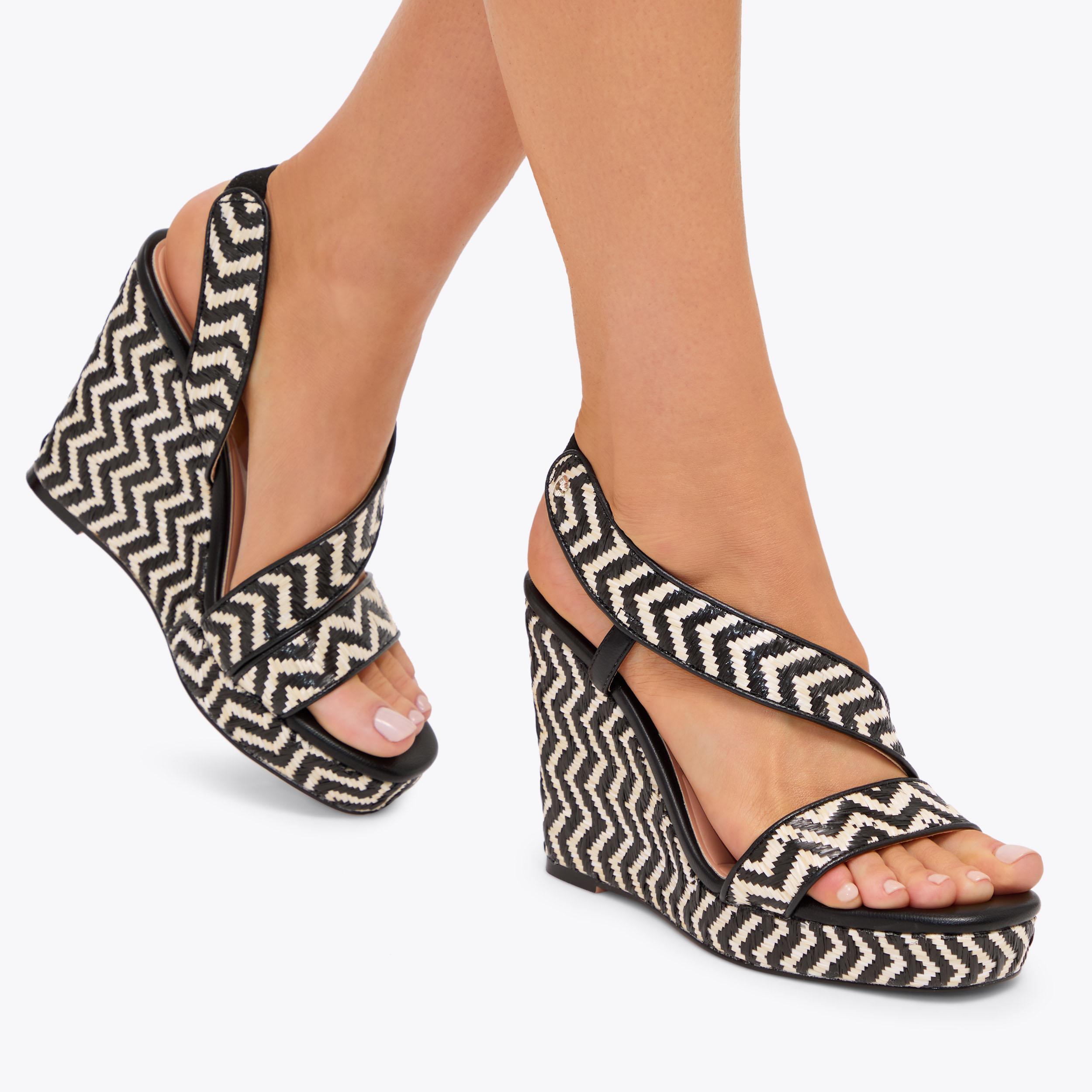 GALA CAPRI WEDGE 110 Raffia Chevron Wedge Heel by CARVELA