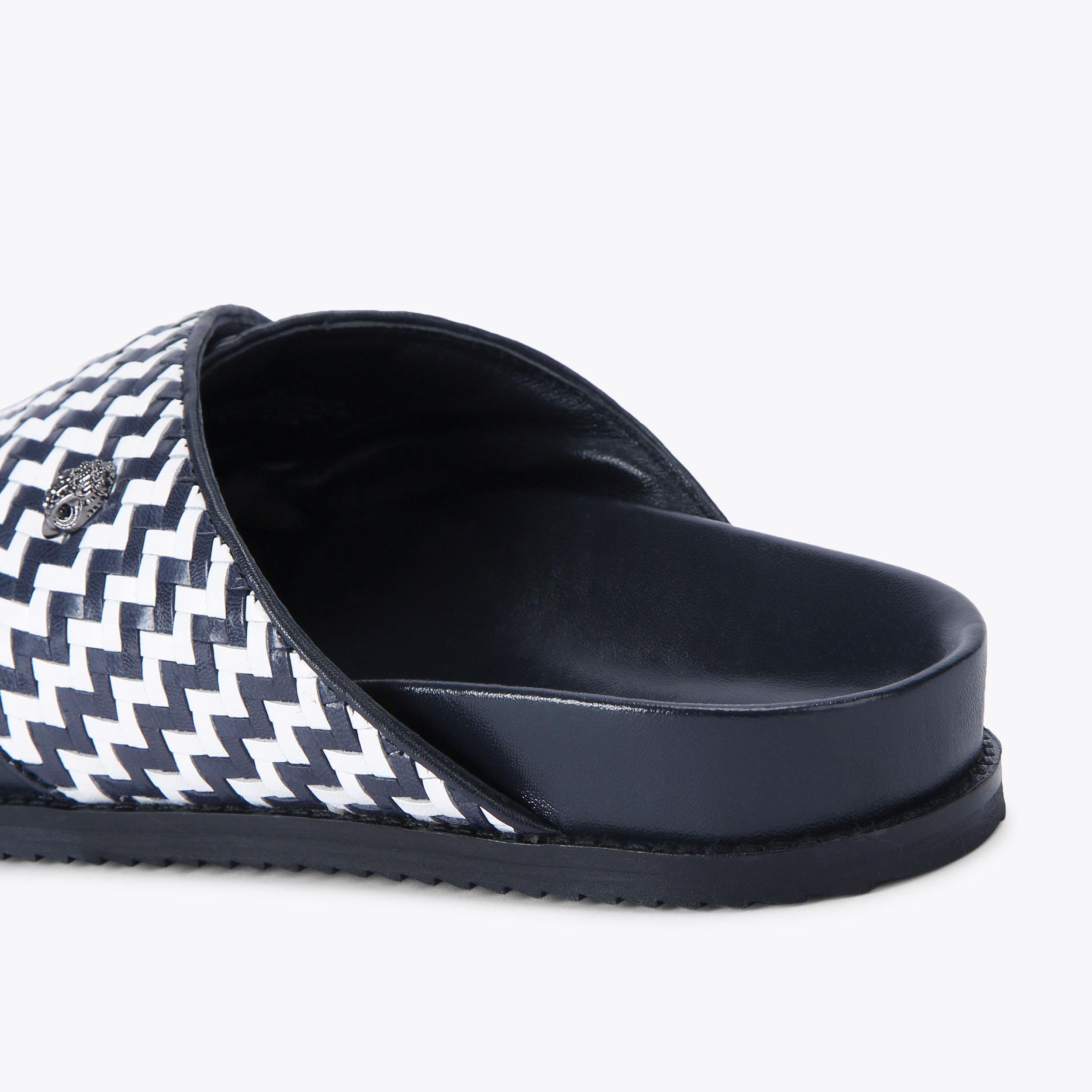 BARON SANDAL white Navy Leather slip On shoe by KURT GEIGER LONDON