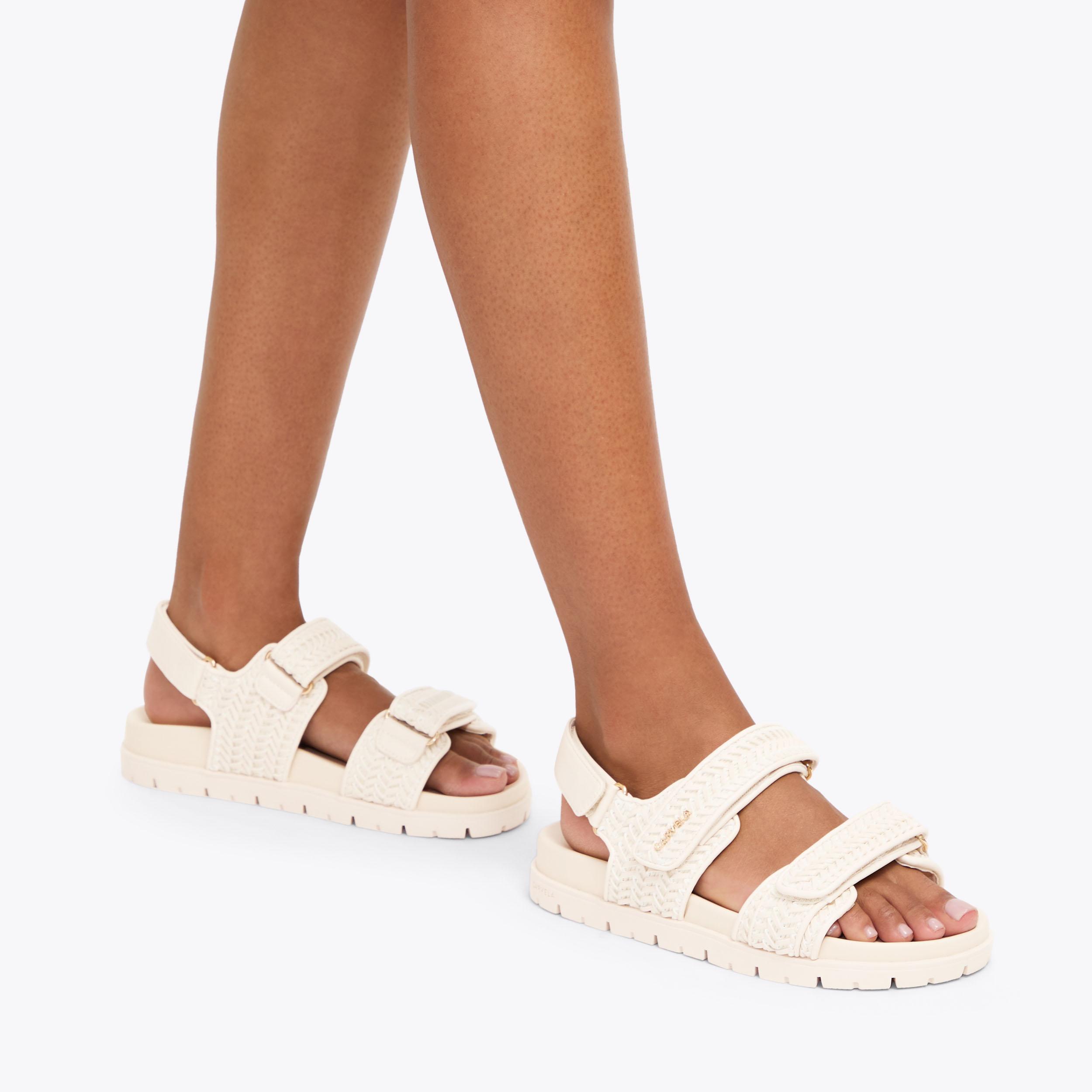 SARDINIA SANDAL Bone Woven Sandal by CARVELA