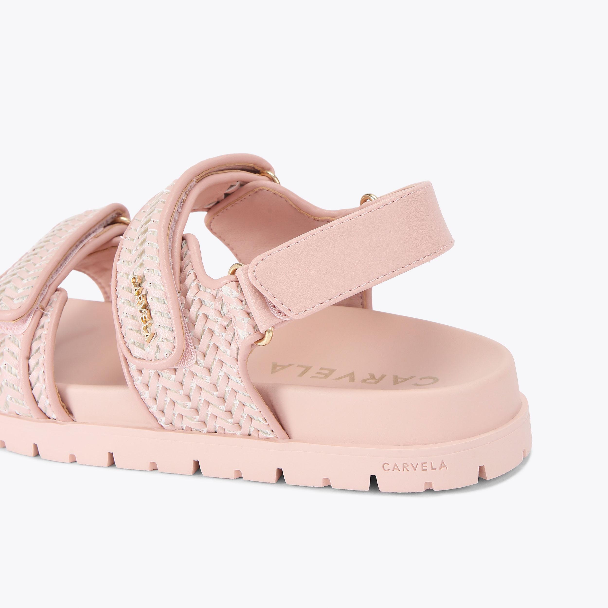 SARDINIA SANDAL Pale Pink Woven Sandal by CARVELA