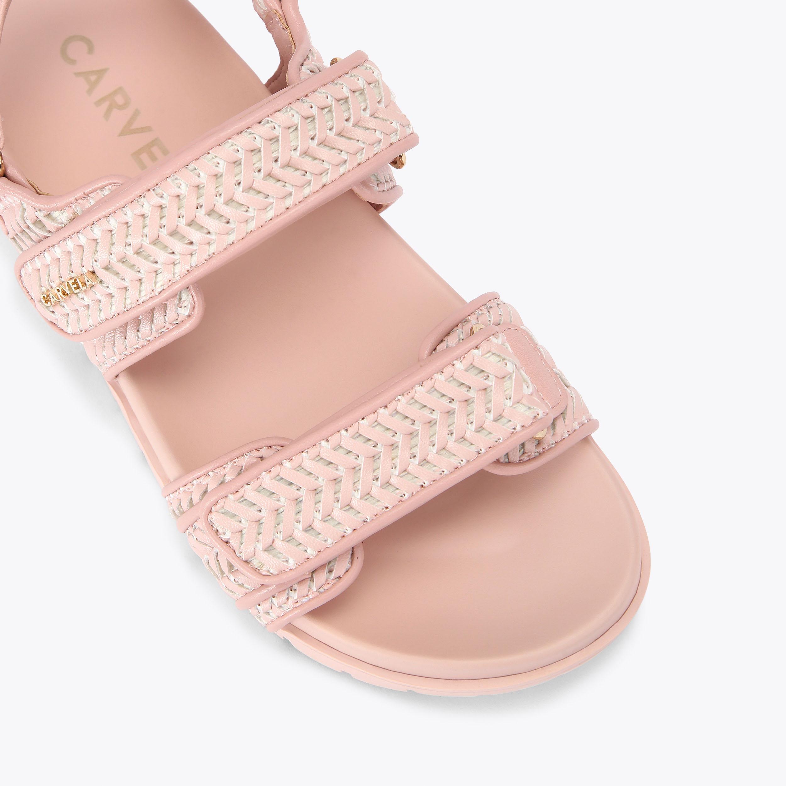 SARDINIA SANDAL Pale Pink Woven Sandal by CARVELA