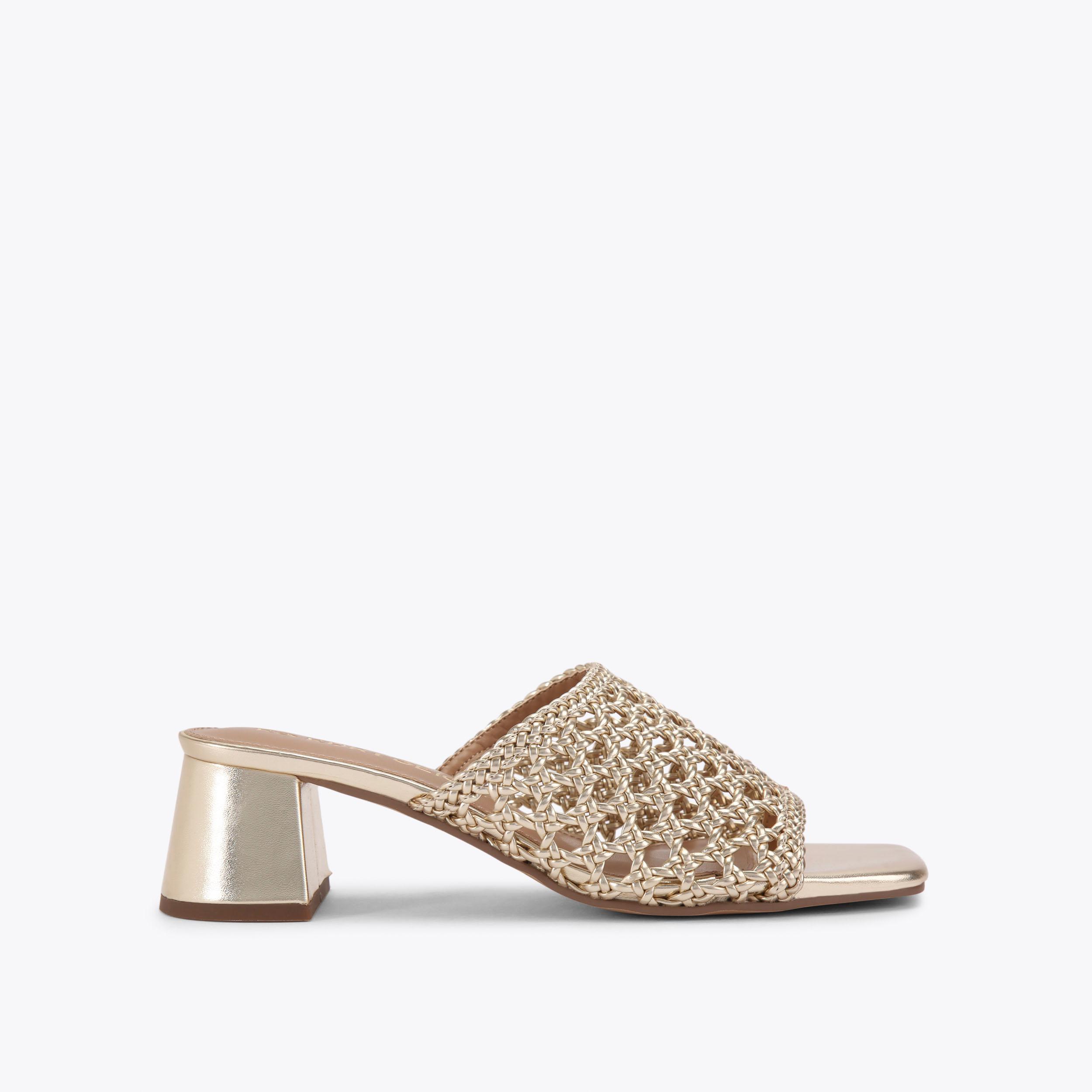 REMI Gold Block Heel by KG KURT GEIGER