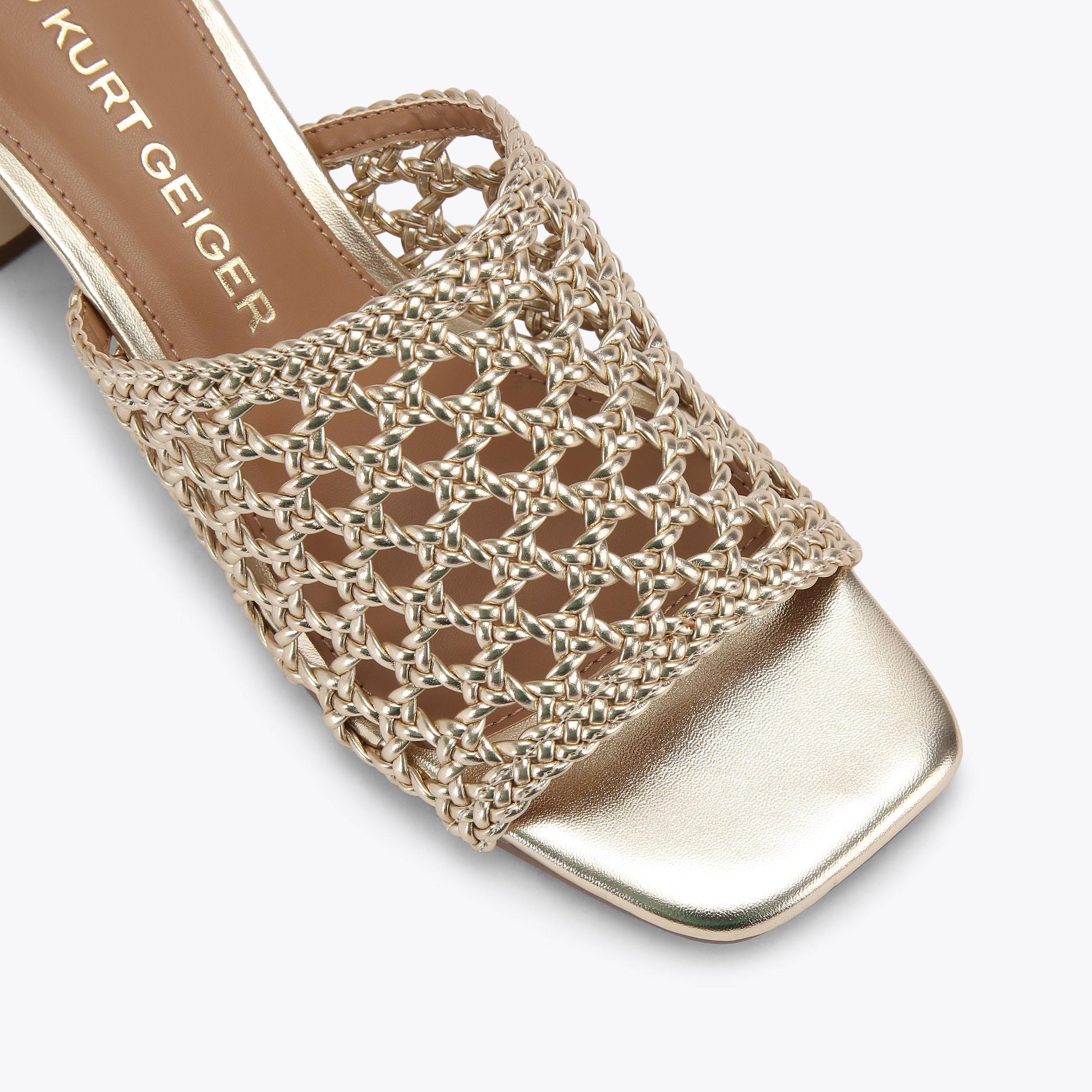 REMI Gold Block Heel by KG KURT GEIGER