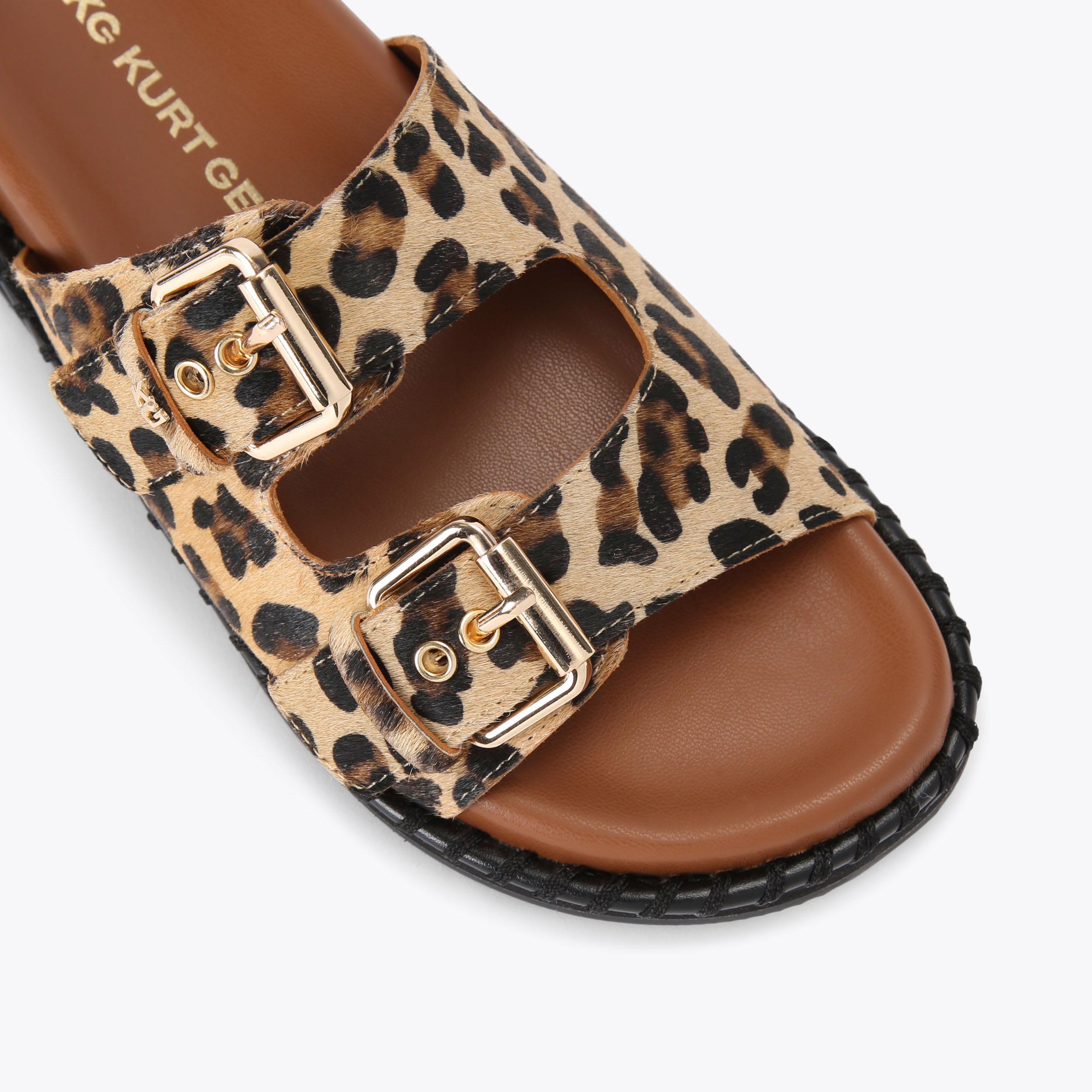 POSIE Leopard Textured Slip On Sandals by KG KURT GEIGER