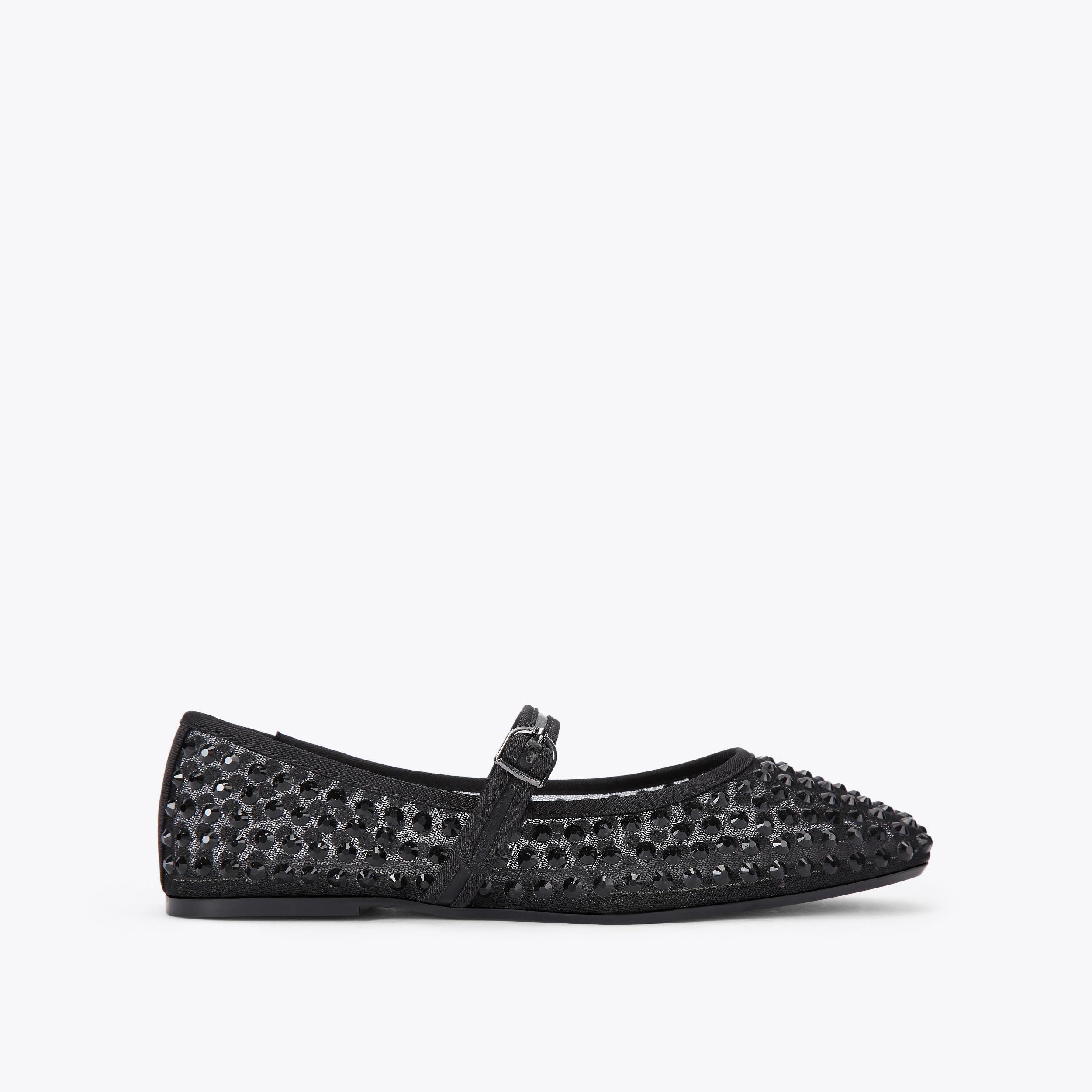 NINA MESH GEM Black Mesh Block Heel by KG KURT GEIGER