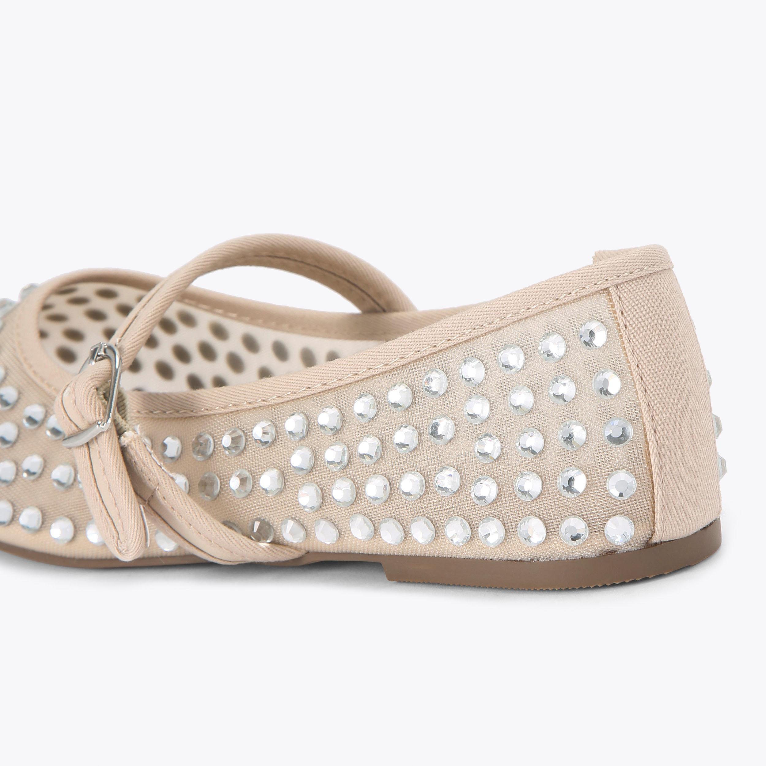 NINA MESH GEM Black Mesh Flat by KG KURT GEIGER