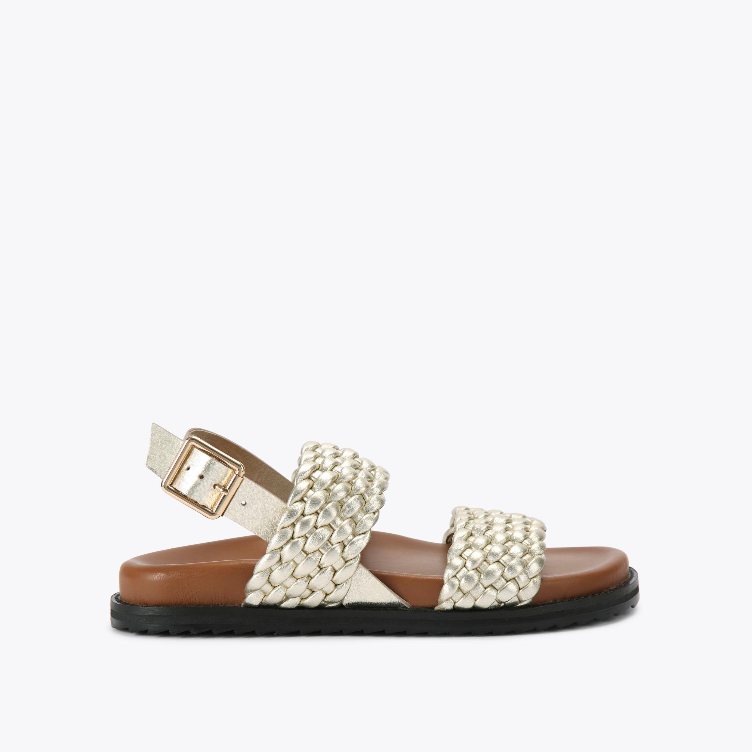 RINGER Metallic Gold Sandal by KG KURT GEIGER