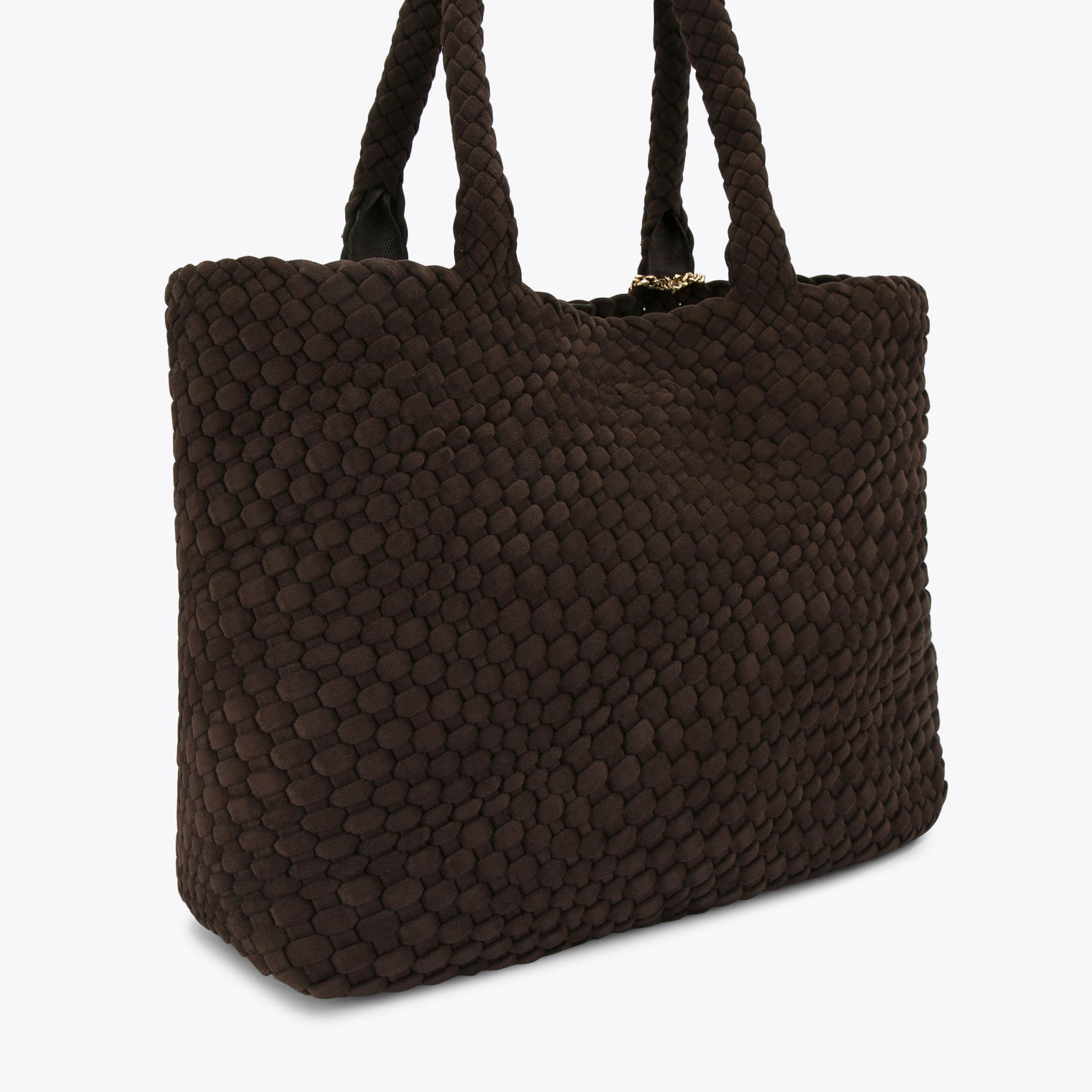 VERONA WEAVE TOTE BAG Brown Microsuede Verona Tote Bag by CARVELA