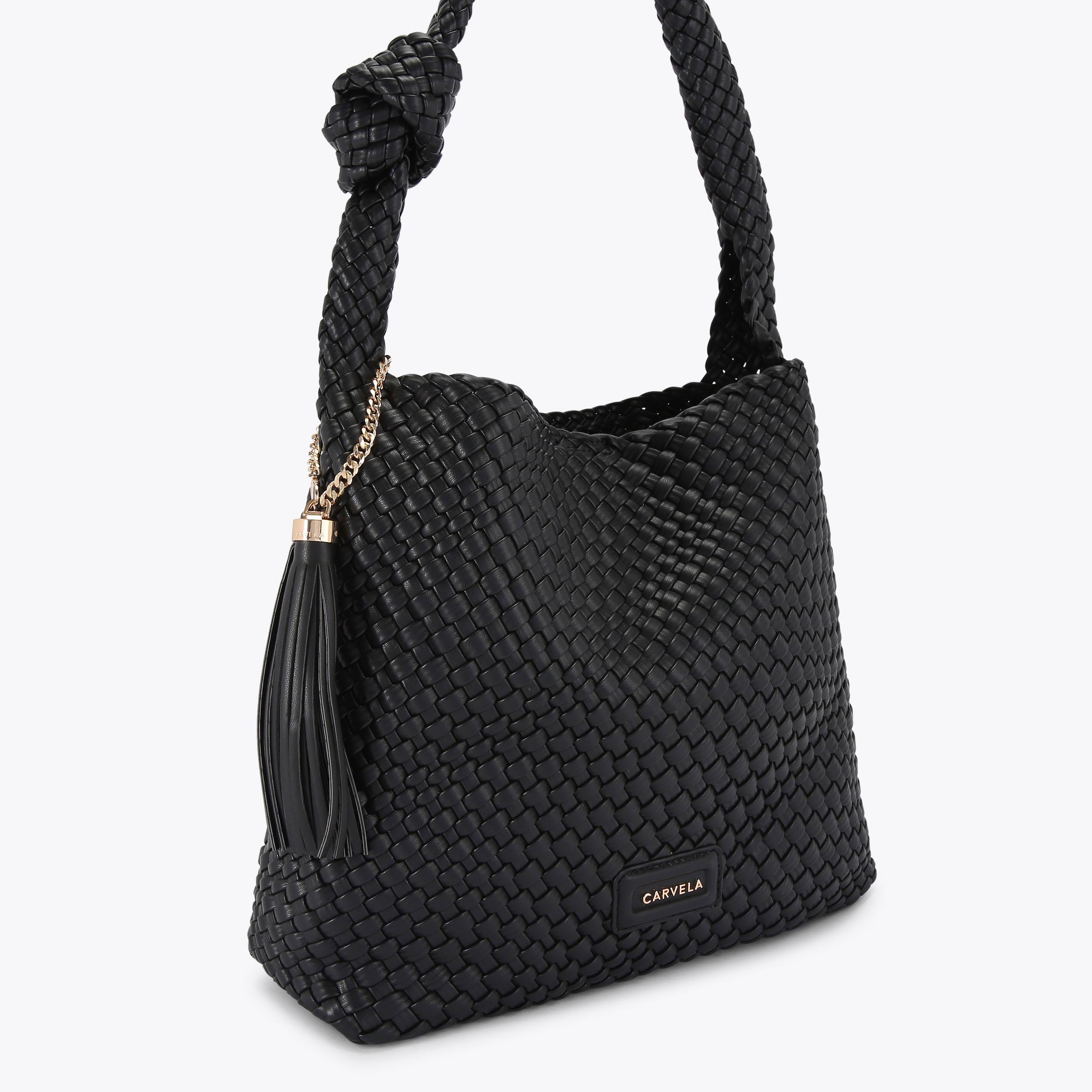 VERONA WEAVE SHOULDER Black Shoulder Bag by CARVELA