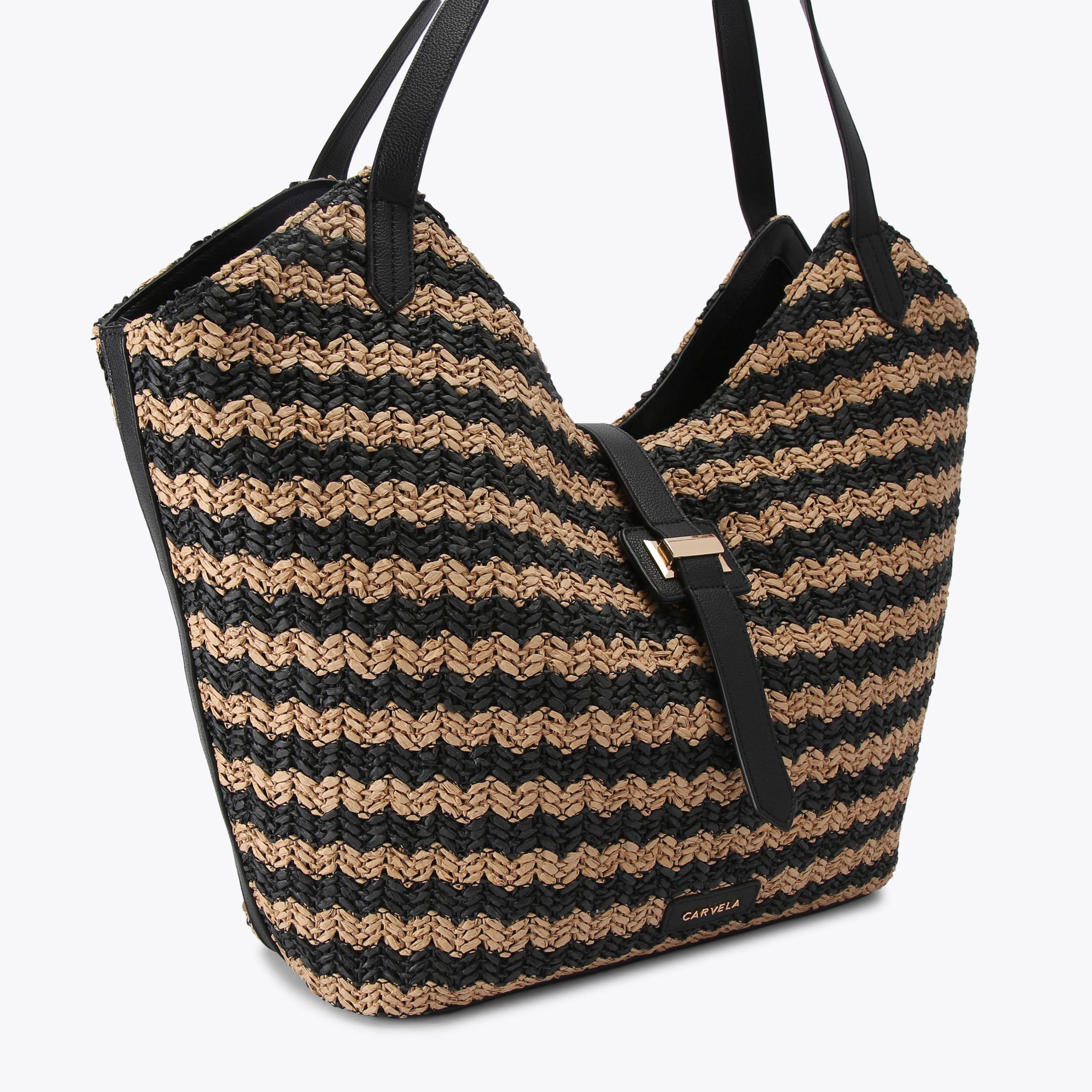 CAPRI SOFT TOTE Woven Raffia Tote Bag by CARVELA