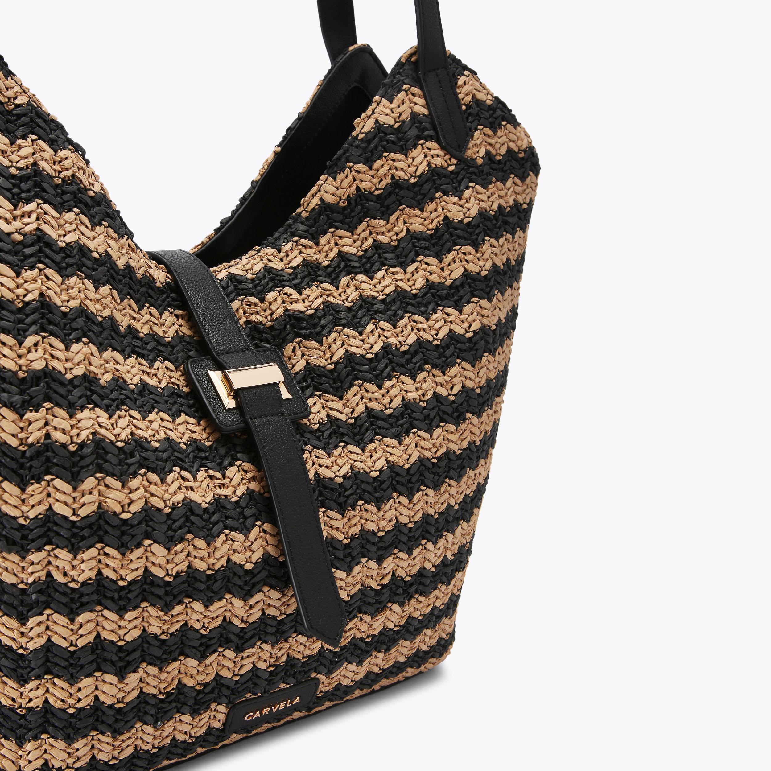 CAPRI SOFT TOTE Woven Raffia Tote Bag by CARVELA