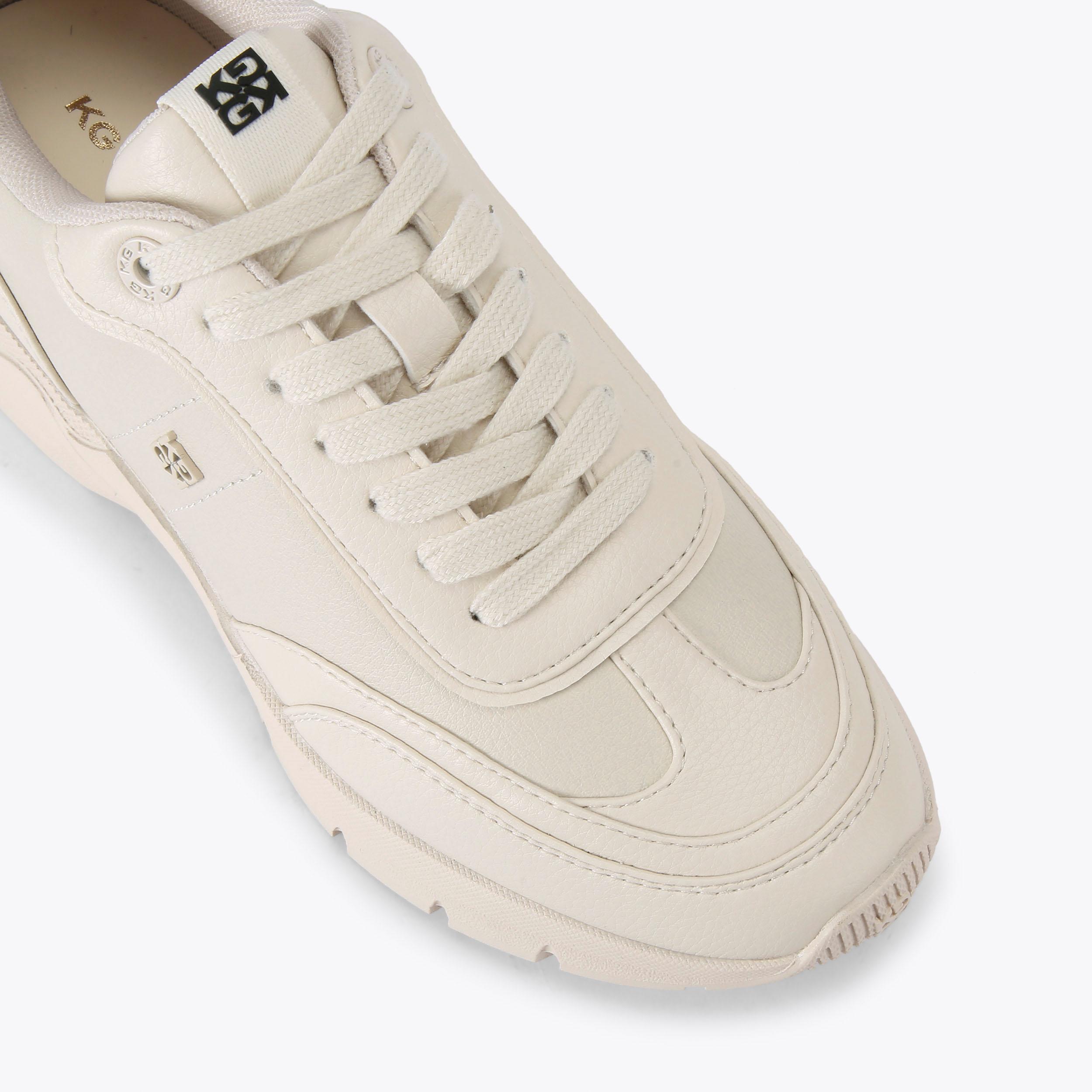 LATEST White Silver Lace Up Sneaker by KG KURT GEIGER