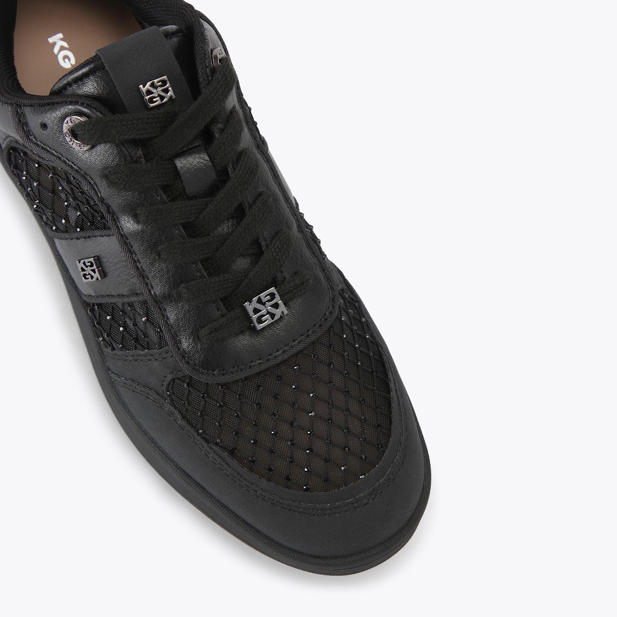 KINDRED MESH Black Fishnet Mesh Sneaker by KG KURT GEIGER