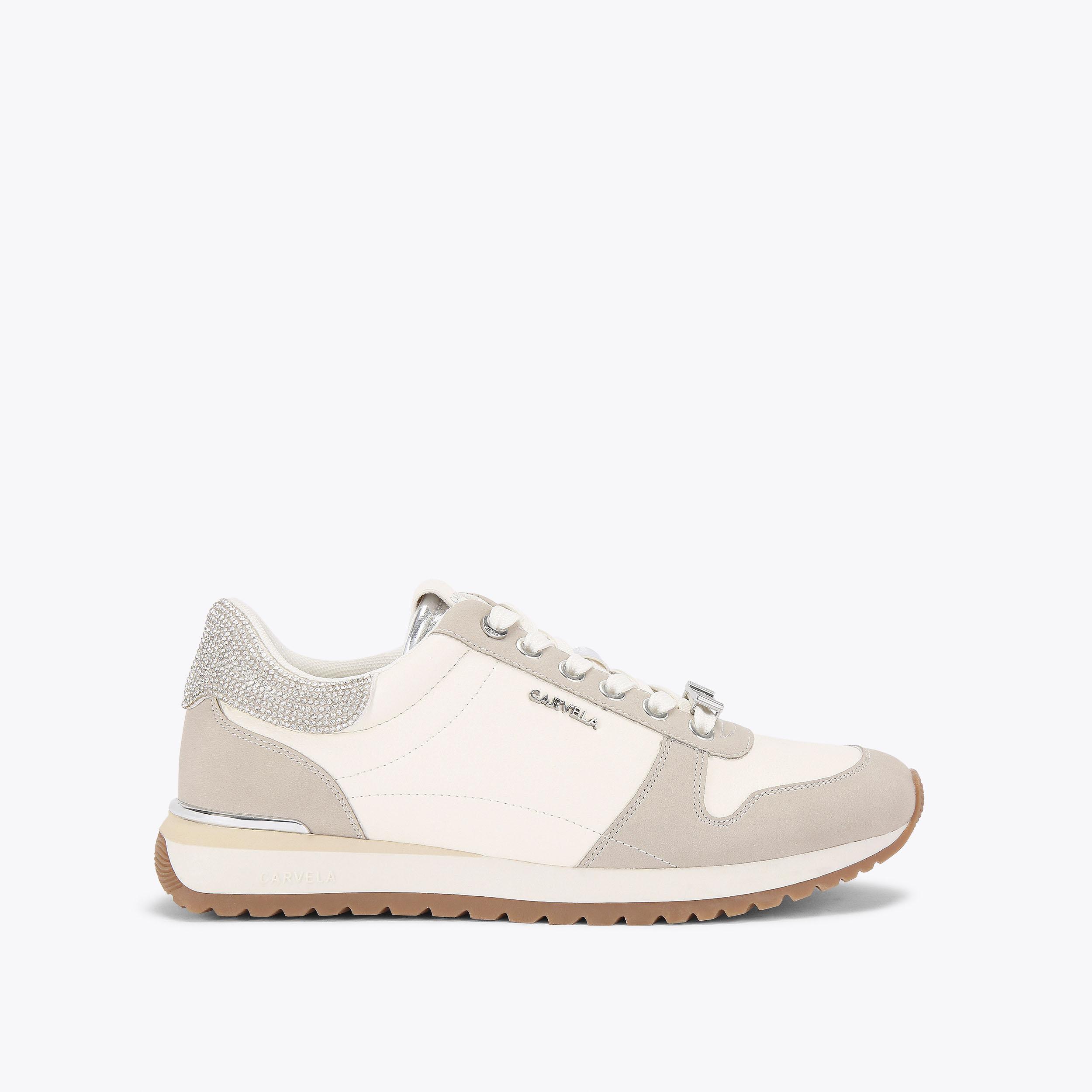 FLORENCIA SNEAKER White Taupe Trainer by CARVELA