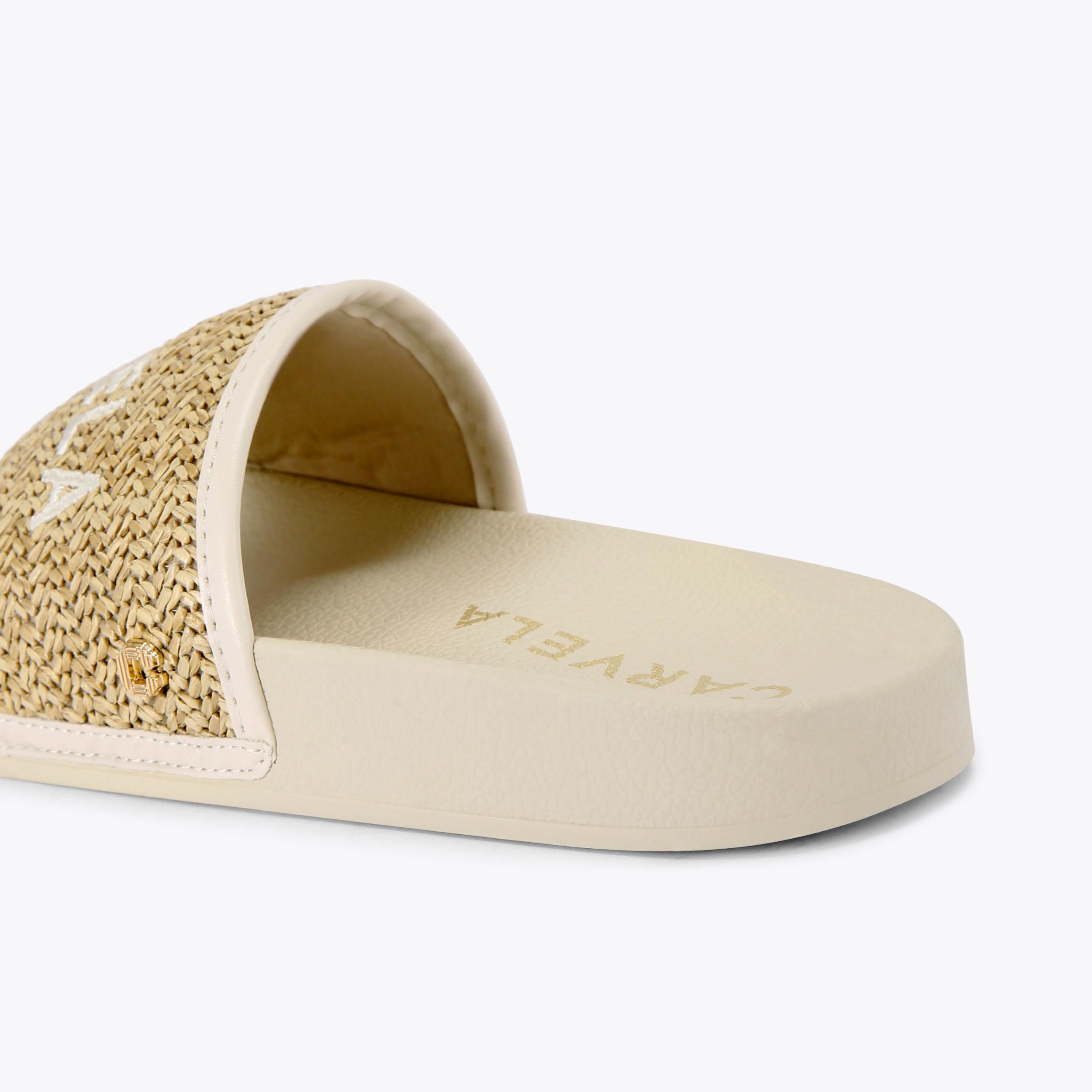 SORRENTO SLIDER Beige Woven Slip On Sandal by CARVELA