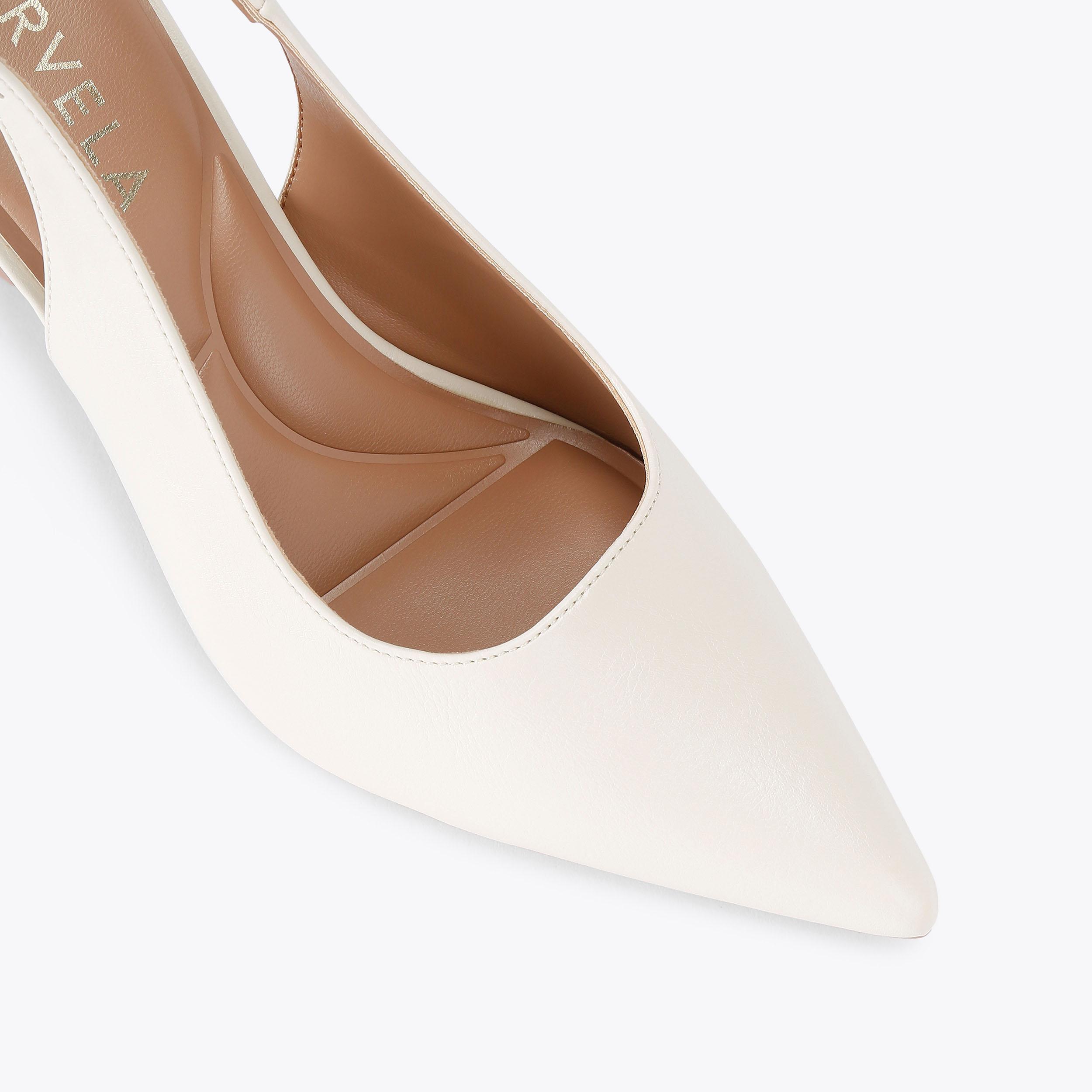 CORLETTA SLING COURT Bone Leather Alternative Sling Back Heel by CARVELA