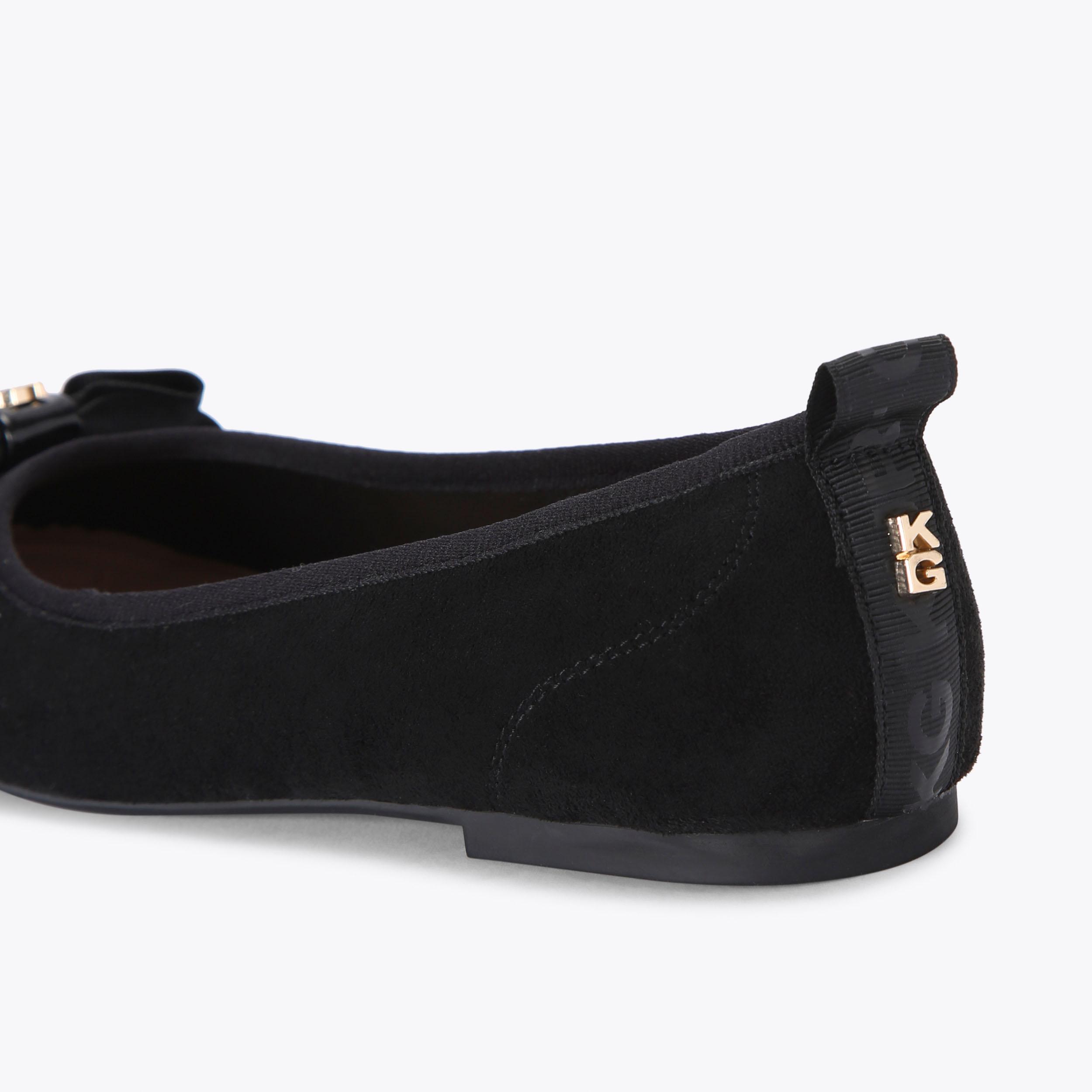 MEGAN2 Black Microsuede Ballet Flat by KG KURT GEIGER
