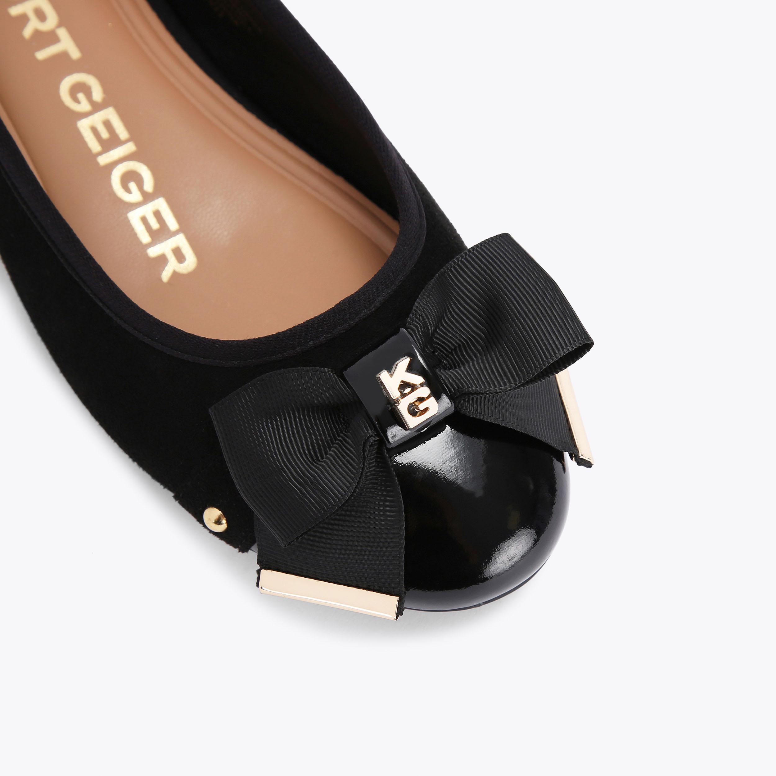 MEGAN2 Black Microsuede Ballet Flat by KG KURT GEIGER