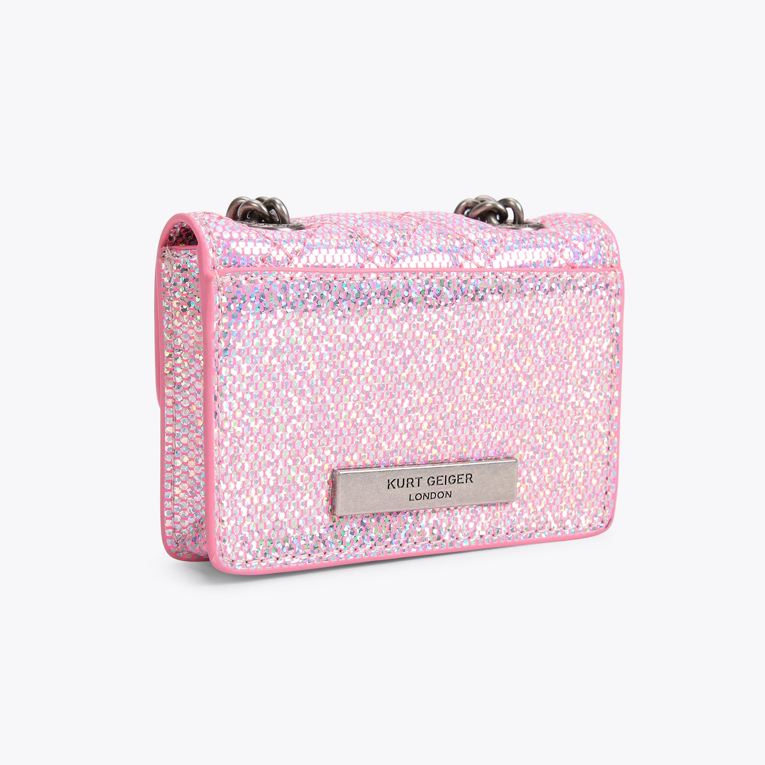 MICRO KENSINGTON Pink Shimmer Micro Quilted Cross Body Bag by KURT ...