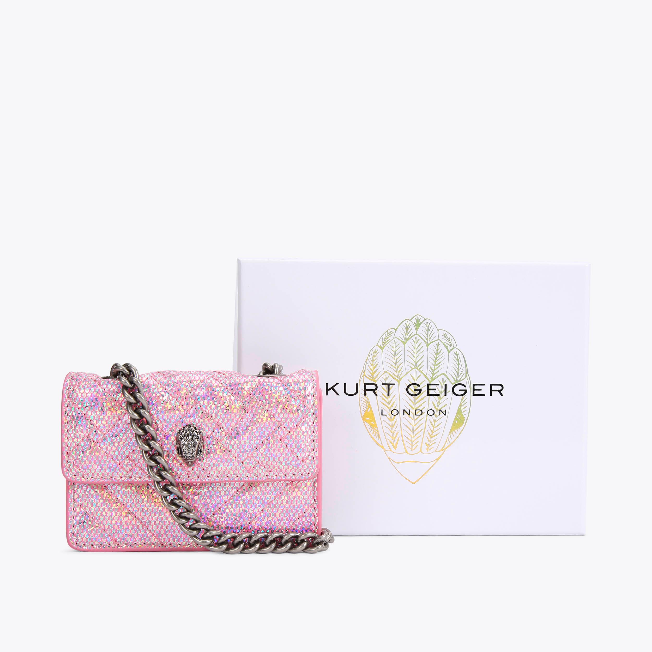 MICRO KENSINGTON Pink Shimmer Micro Quilted Cross Body Bag by KURT ...