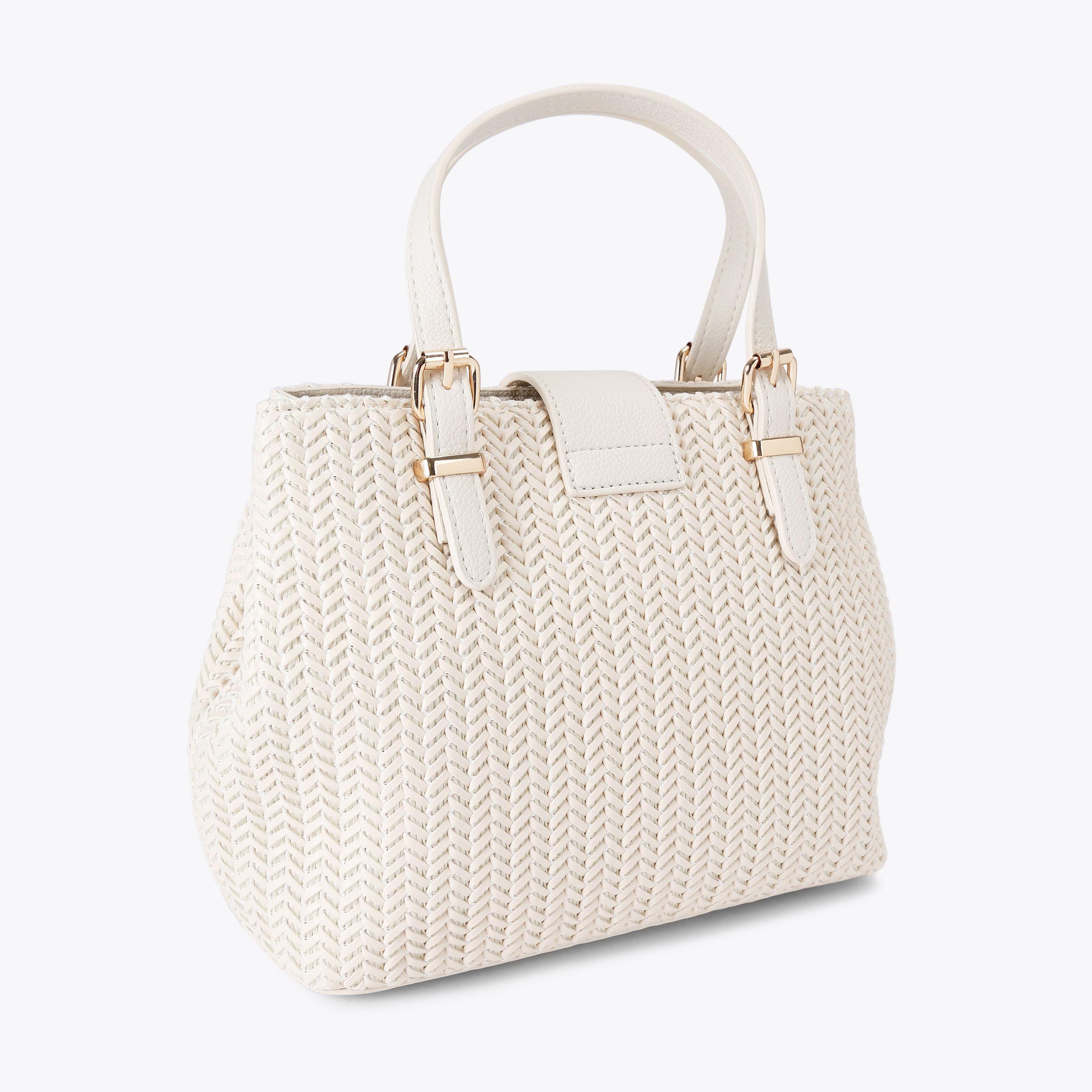 MARIA MINI WEAVE Bone Woven Style Bag by CARVELA