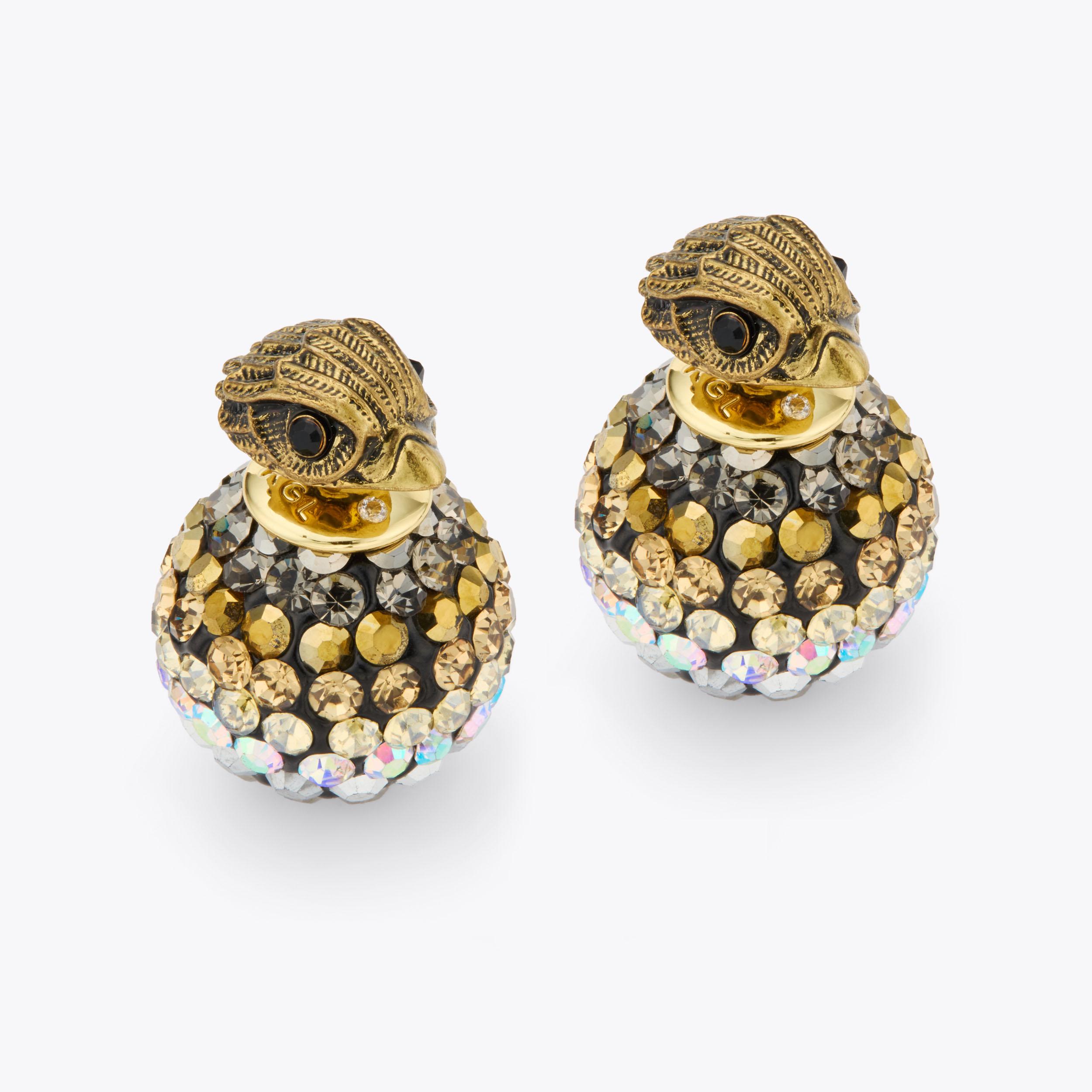 PAVE BUBBLE STUDS Crystal Embellished Bubble Stud Earrings by KURT ...
