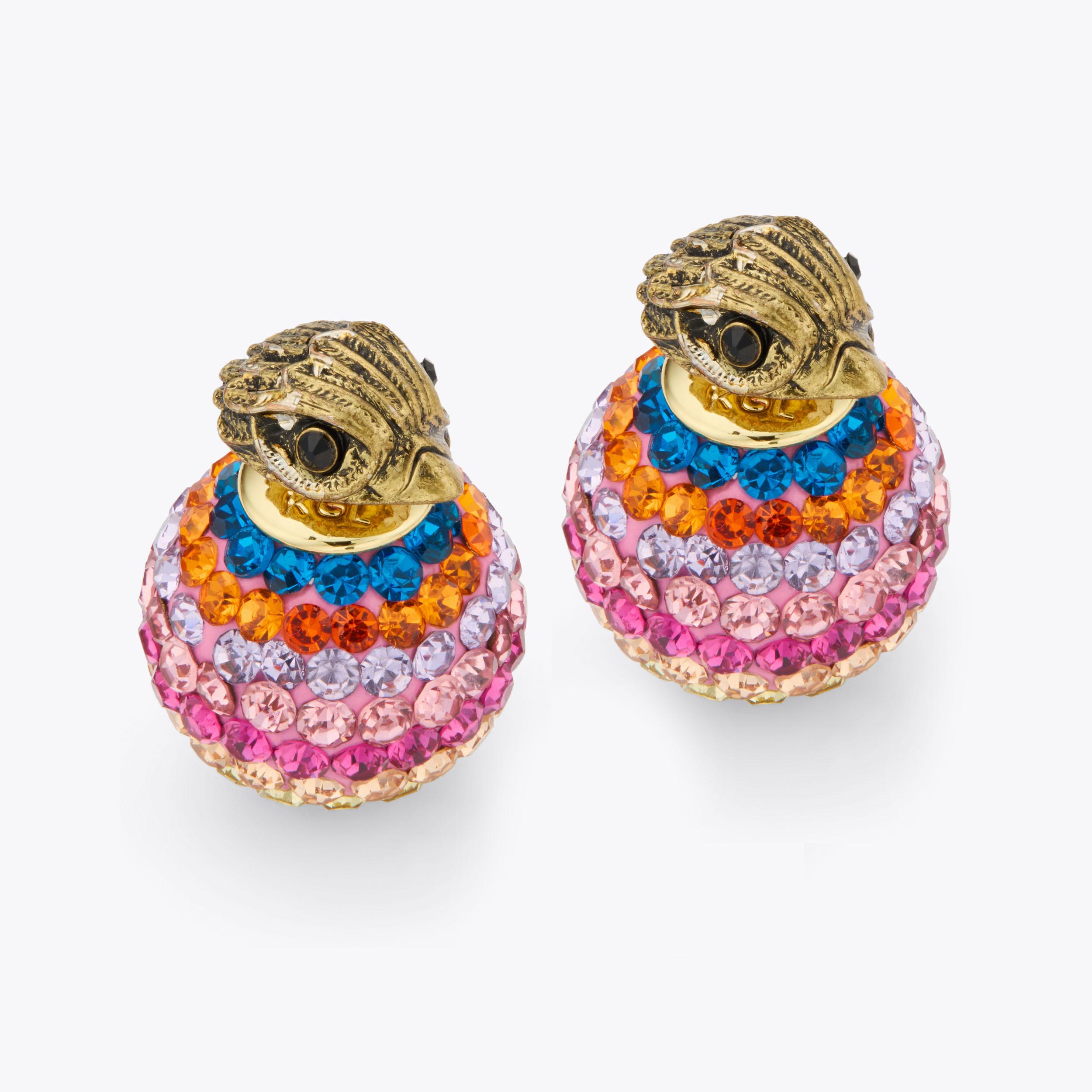 PAVE BUBBLE STUDS Rainbow Crystal Stud Earrings by KURT GEIGER LONDON