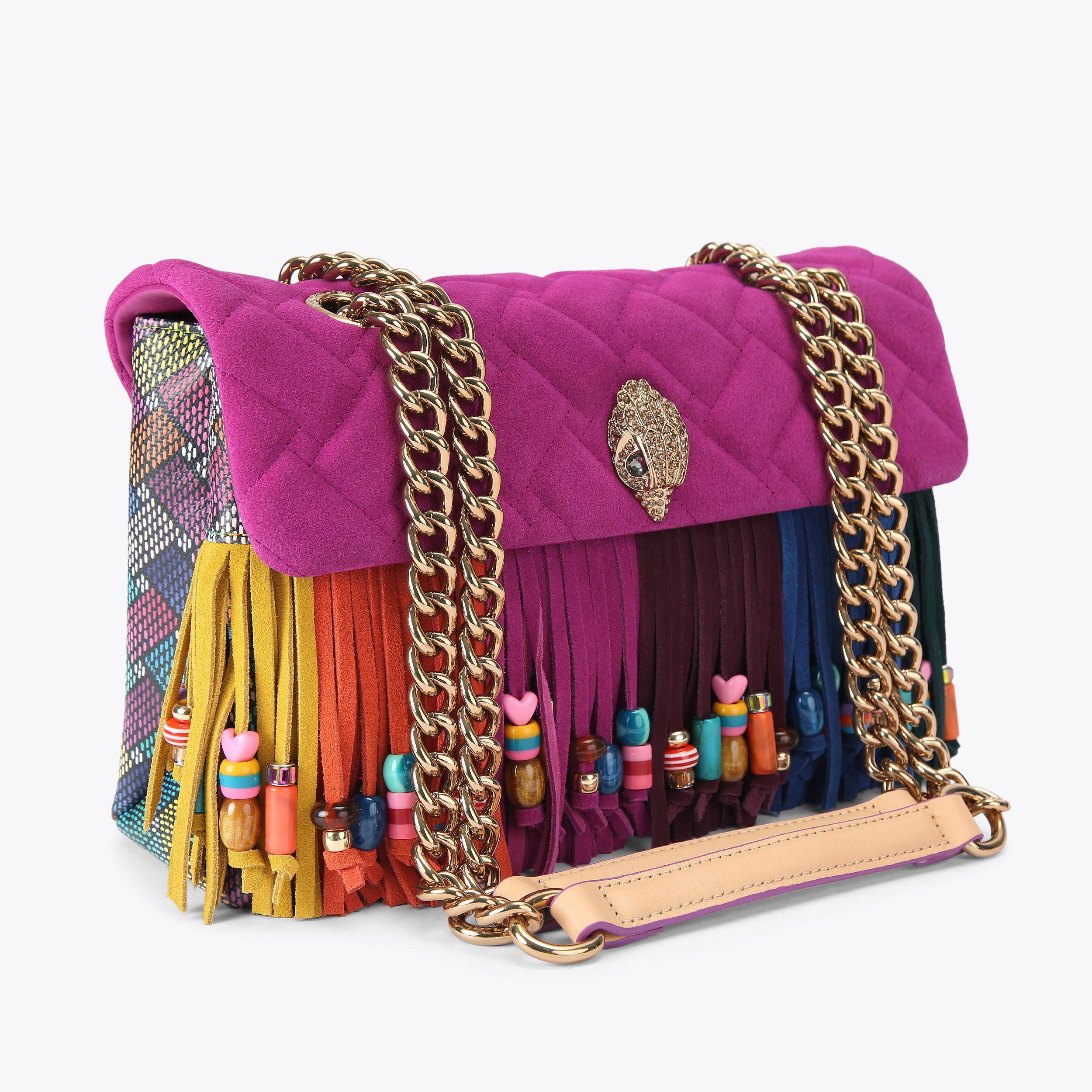 KENSINGTON FRINGE BAG Rainbow Monogram Fringe Bag by KURT GEIGER LONDON