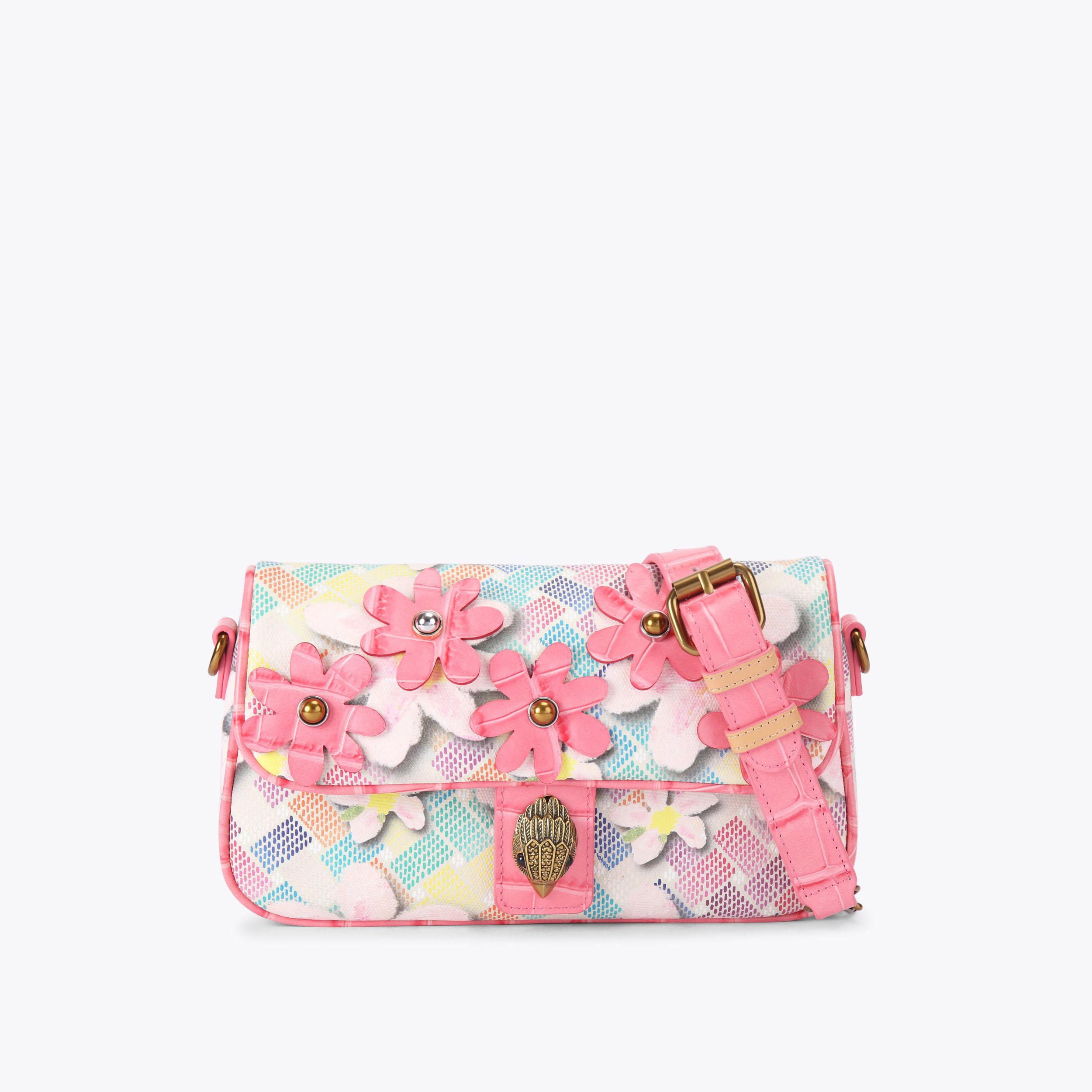 CAMDEN FLAP SH FLOWER Rainbow Monogram Shoulder Bag by KURT GEIGER LONDON