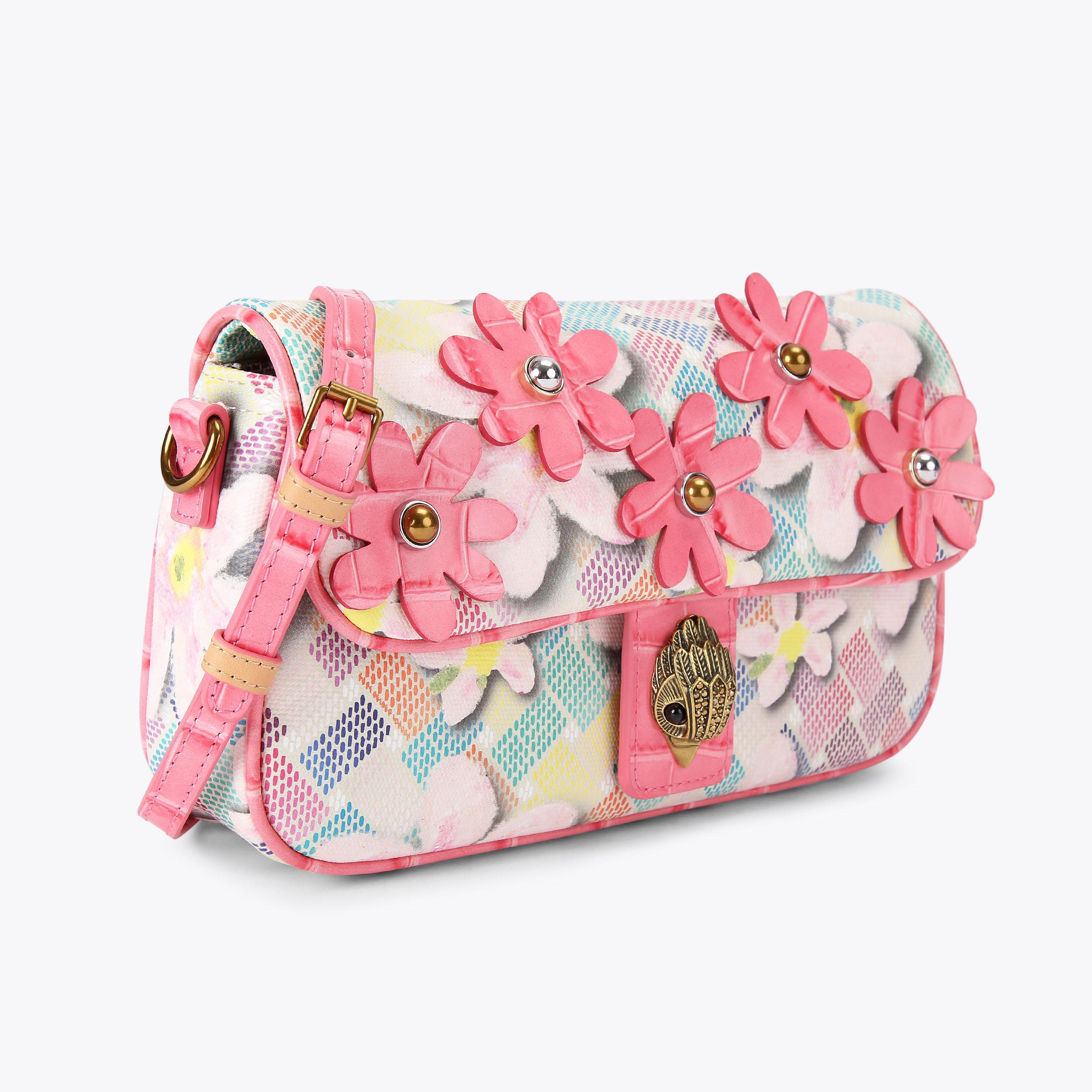 CAMDEN FLAP SH FLOWER Rainbow Monogram Shoulder Bag by KURT GEIGER LONDON