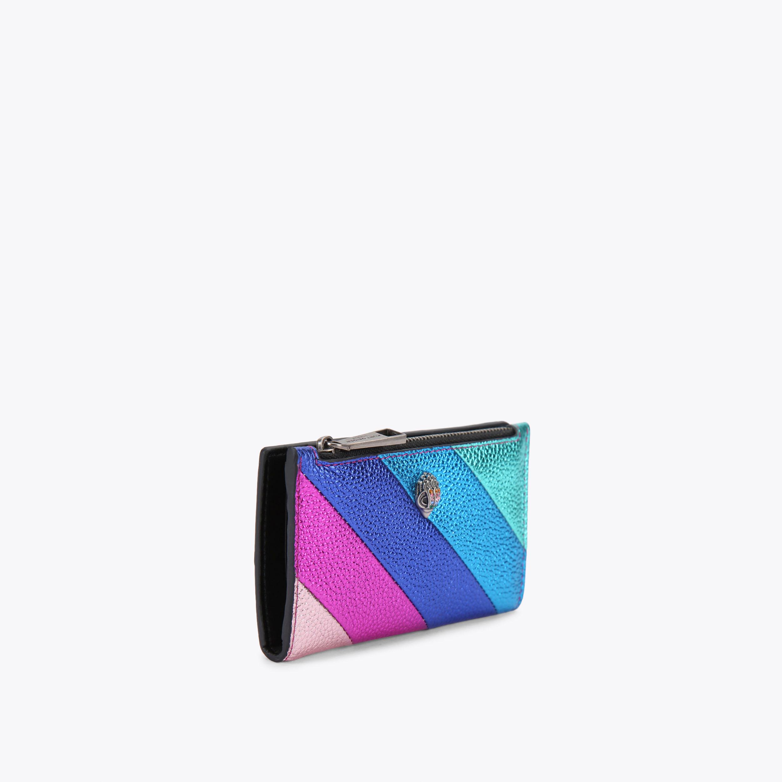 KENSINGTON BIFOLD WLT L Rainbow Stripe Leather Wallet by KURT GEIGER LONDON