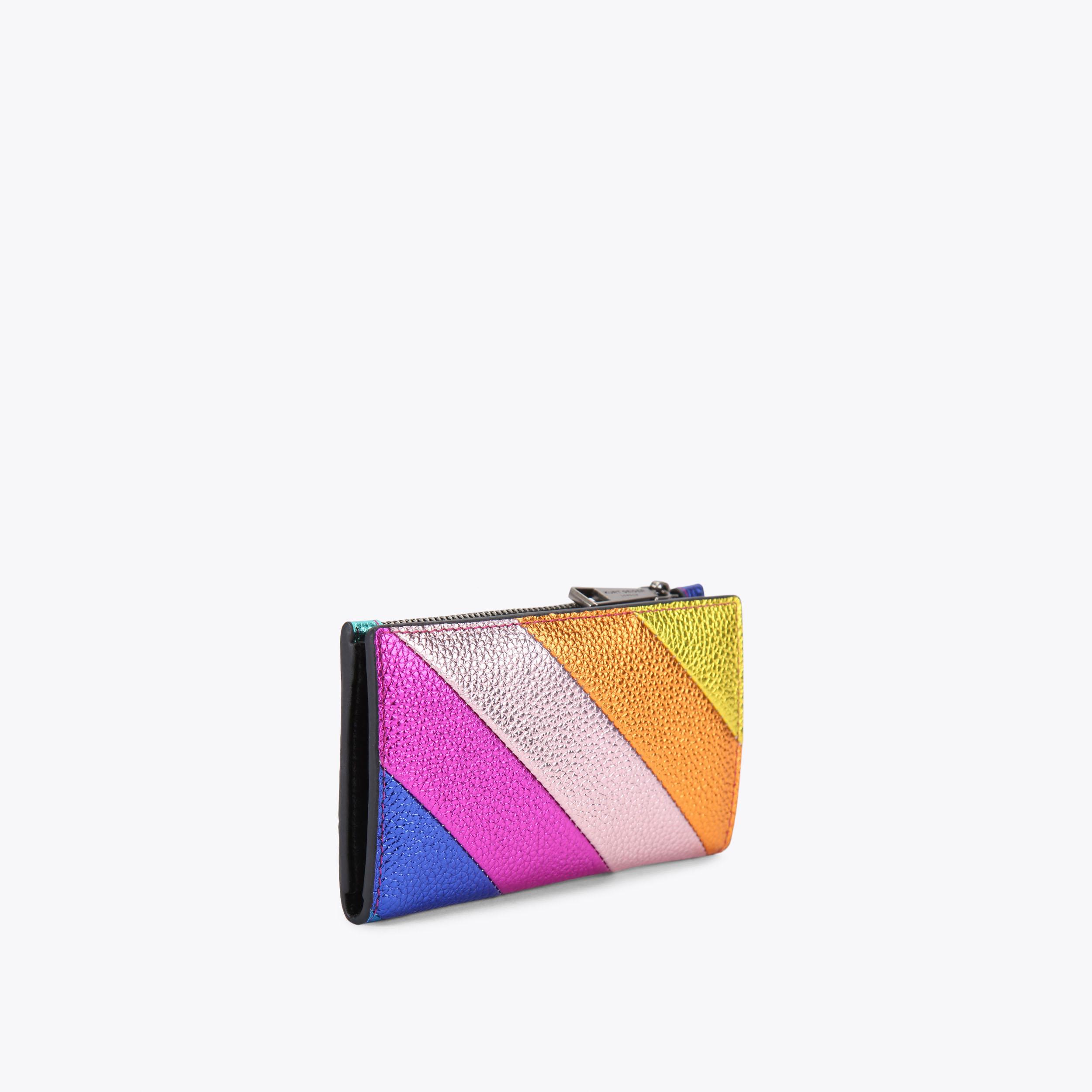 KENSINGTON BIFOLD WLT L Rainbow Stripe Leather Wallet by KURT GEIGER LONDON