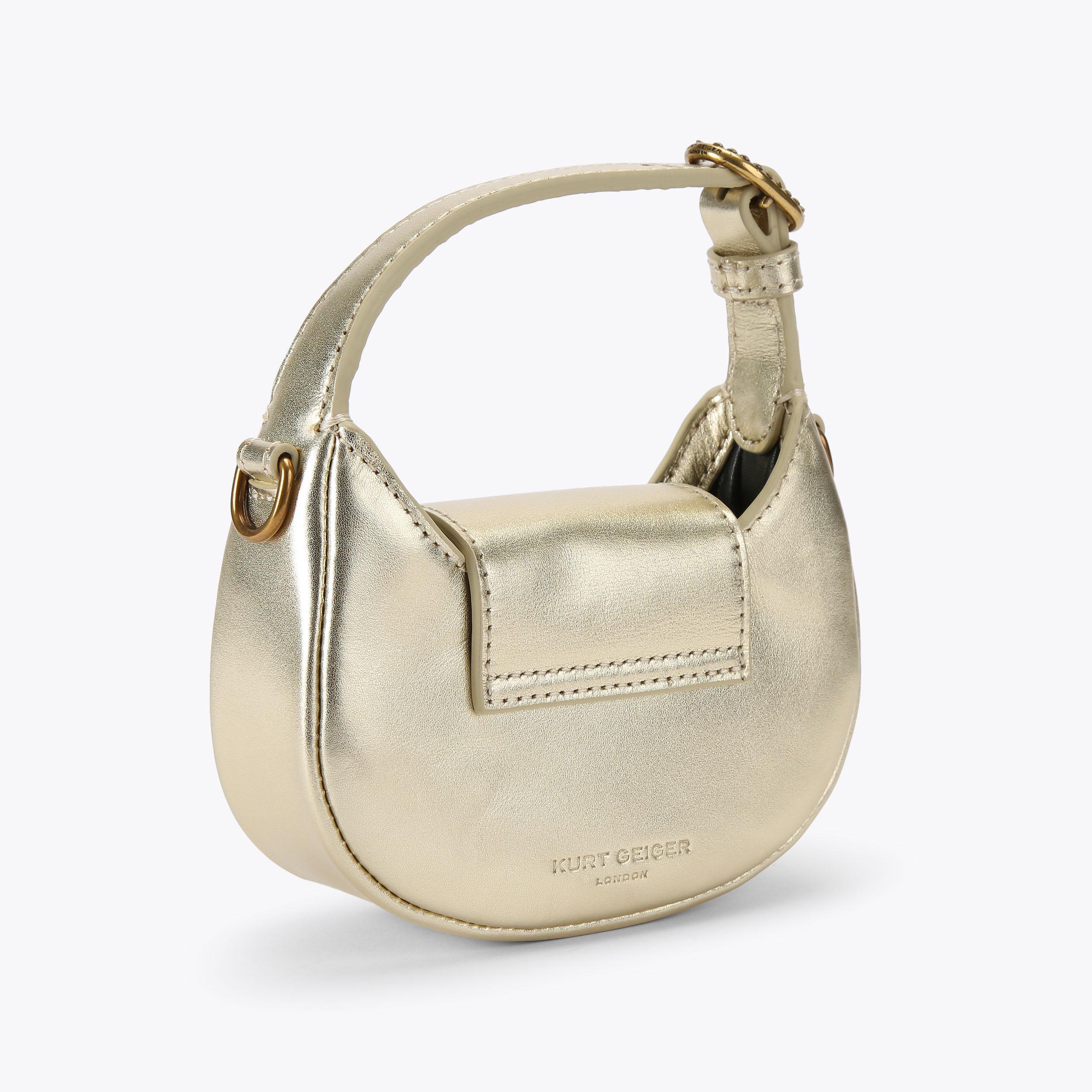 MICRO CHELSEA HOBO Metallic Gold Micro Bag by KURT GEIGER LONDON